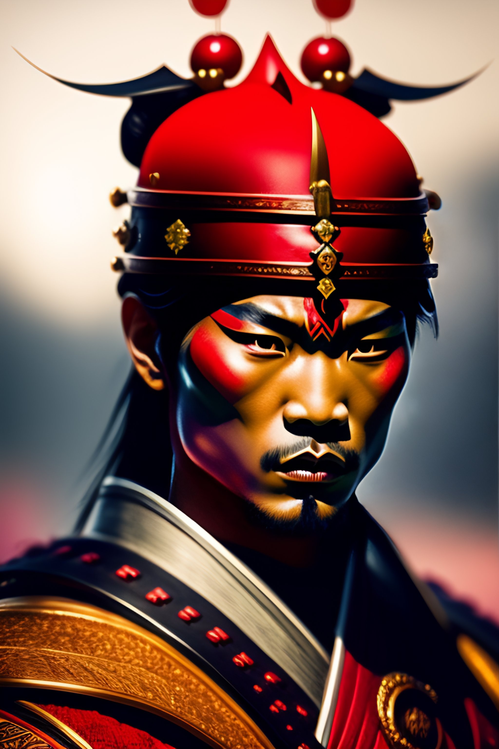 Lexica - Samurai with red eyes