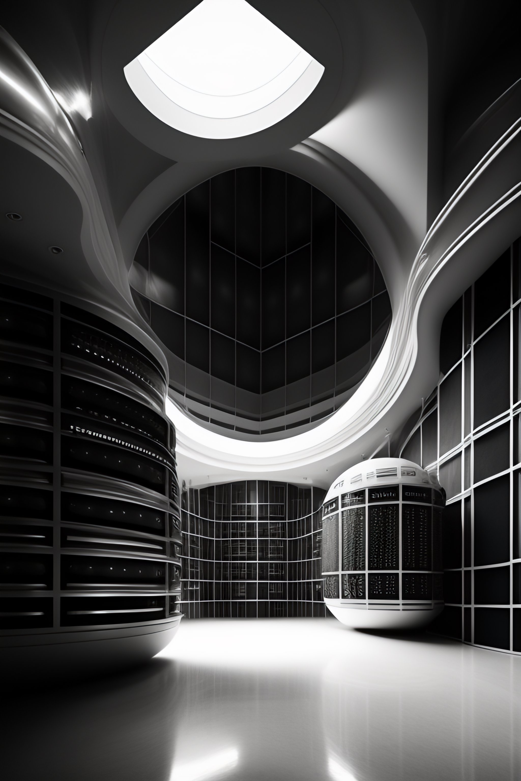 Lexica - Black and white image of an incredibly beautiful space with ...