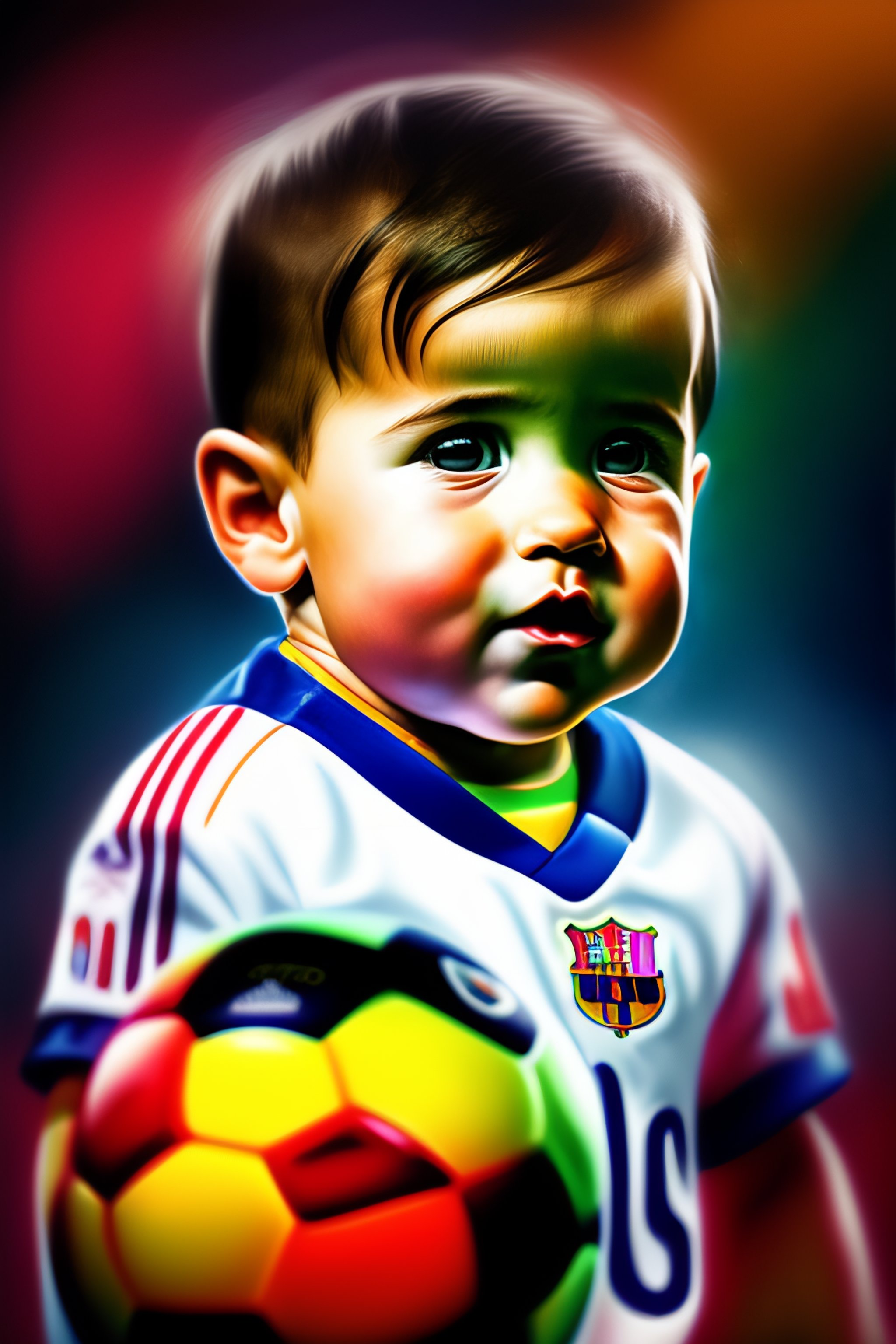 Lexica - Portrait of a Lionel messi as baby