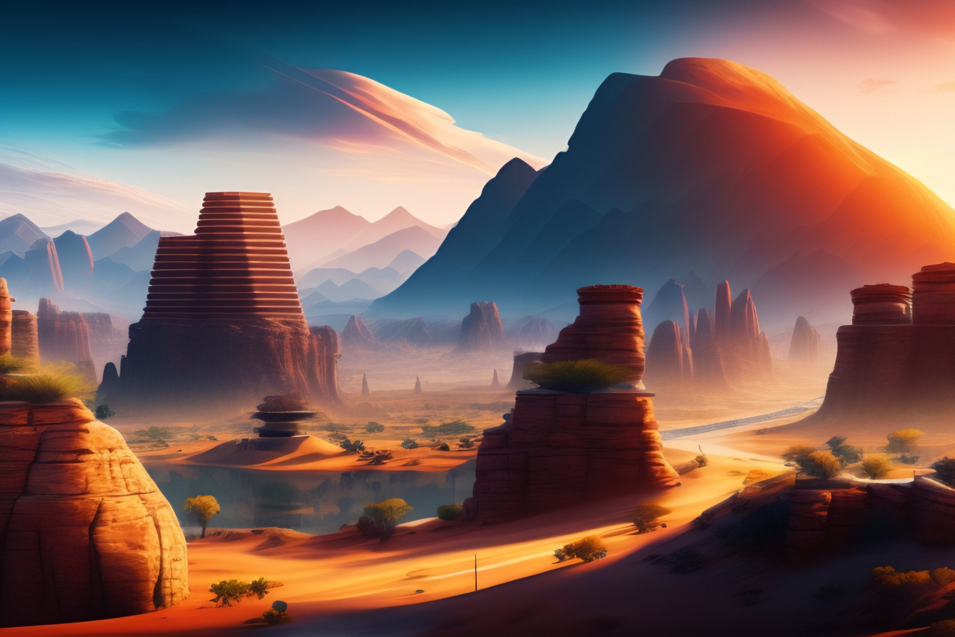 Lexica - Rock based livable city with people, ancient architecture ...