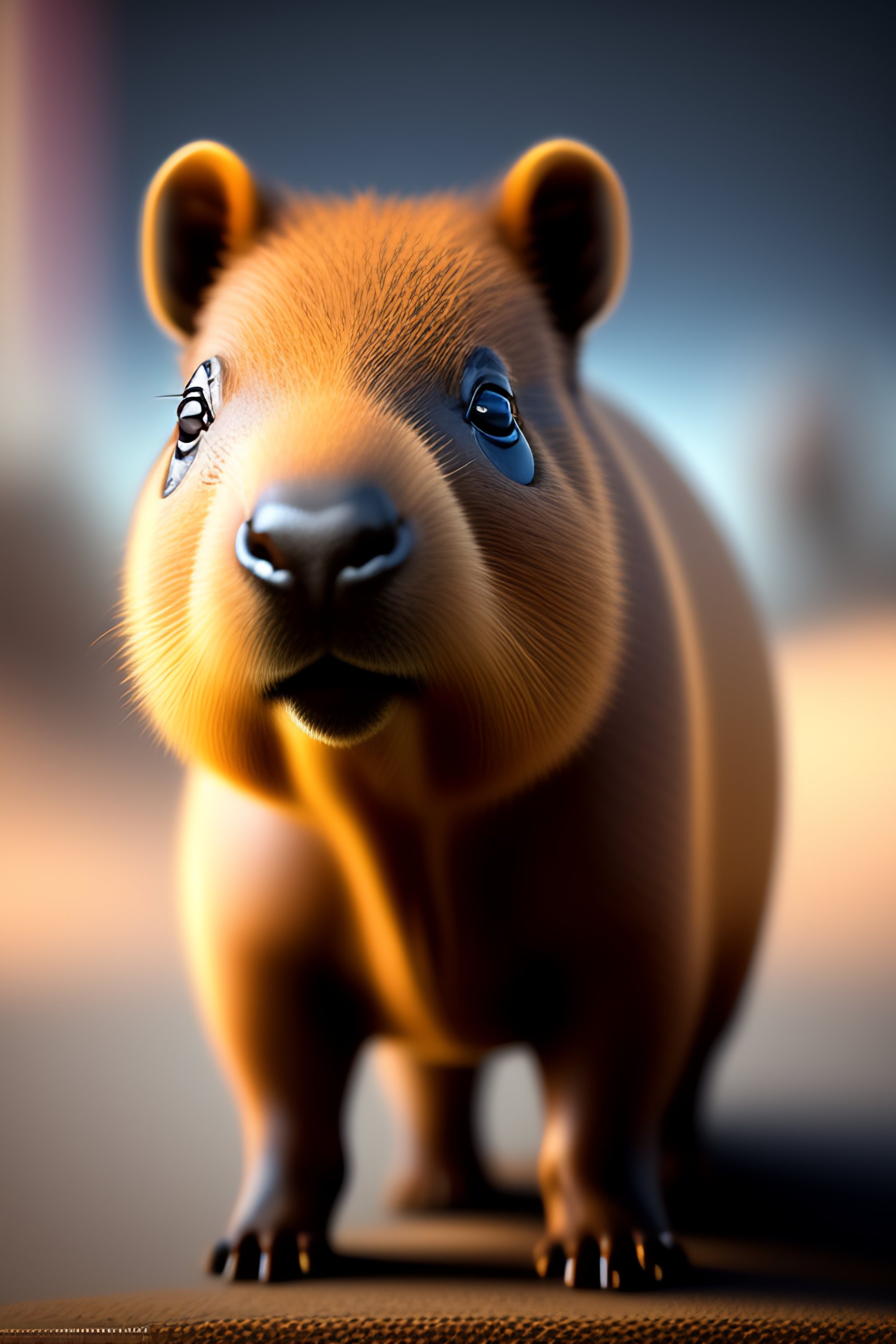 Lexica - High quality, 3d render hyperrealist very cute little capybara ...