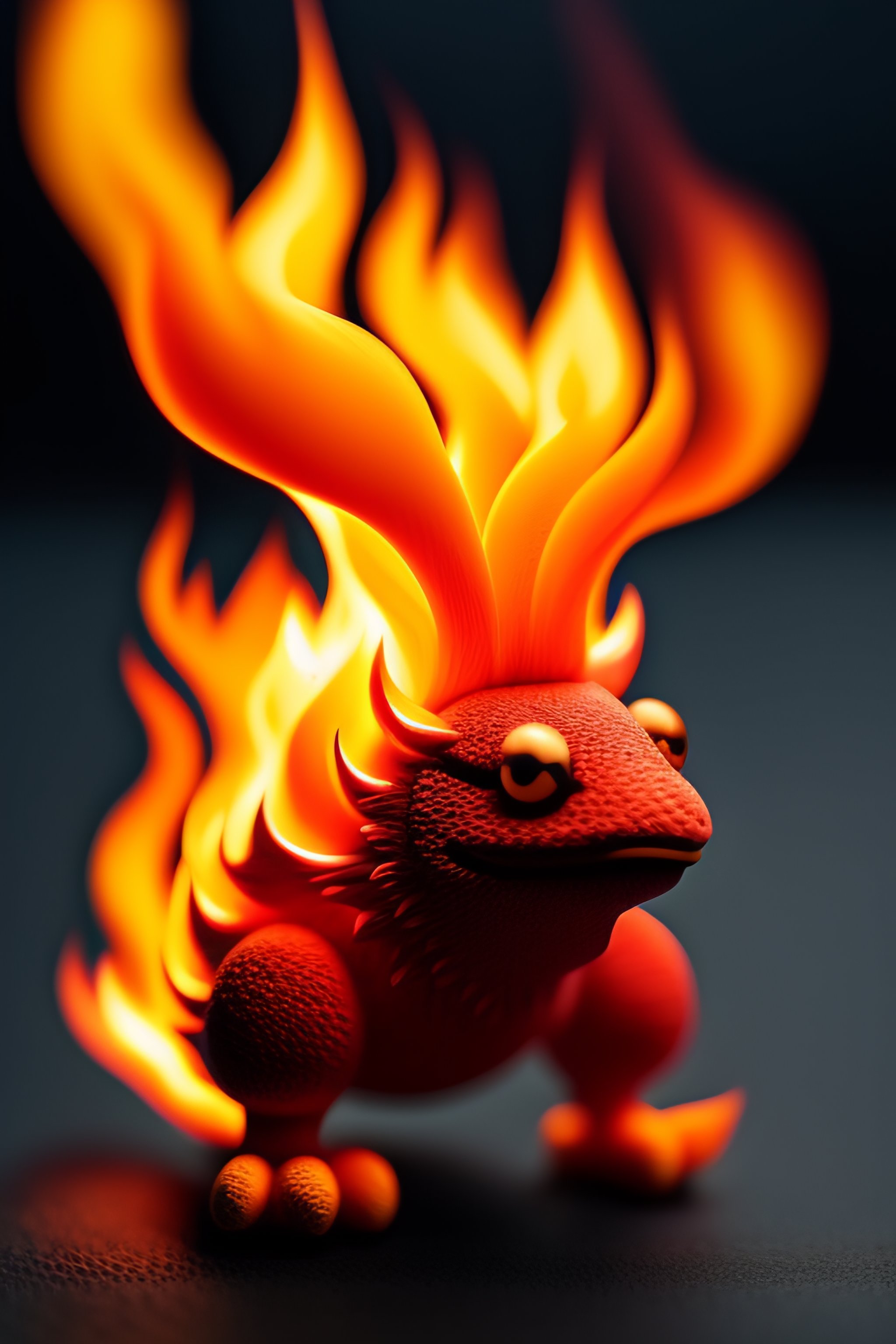 Lexica - Flame monster shaped as puppet, flames, detailed, ultra ...