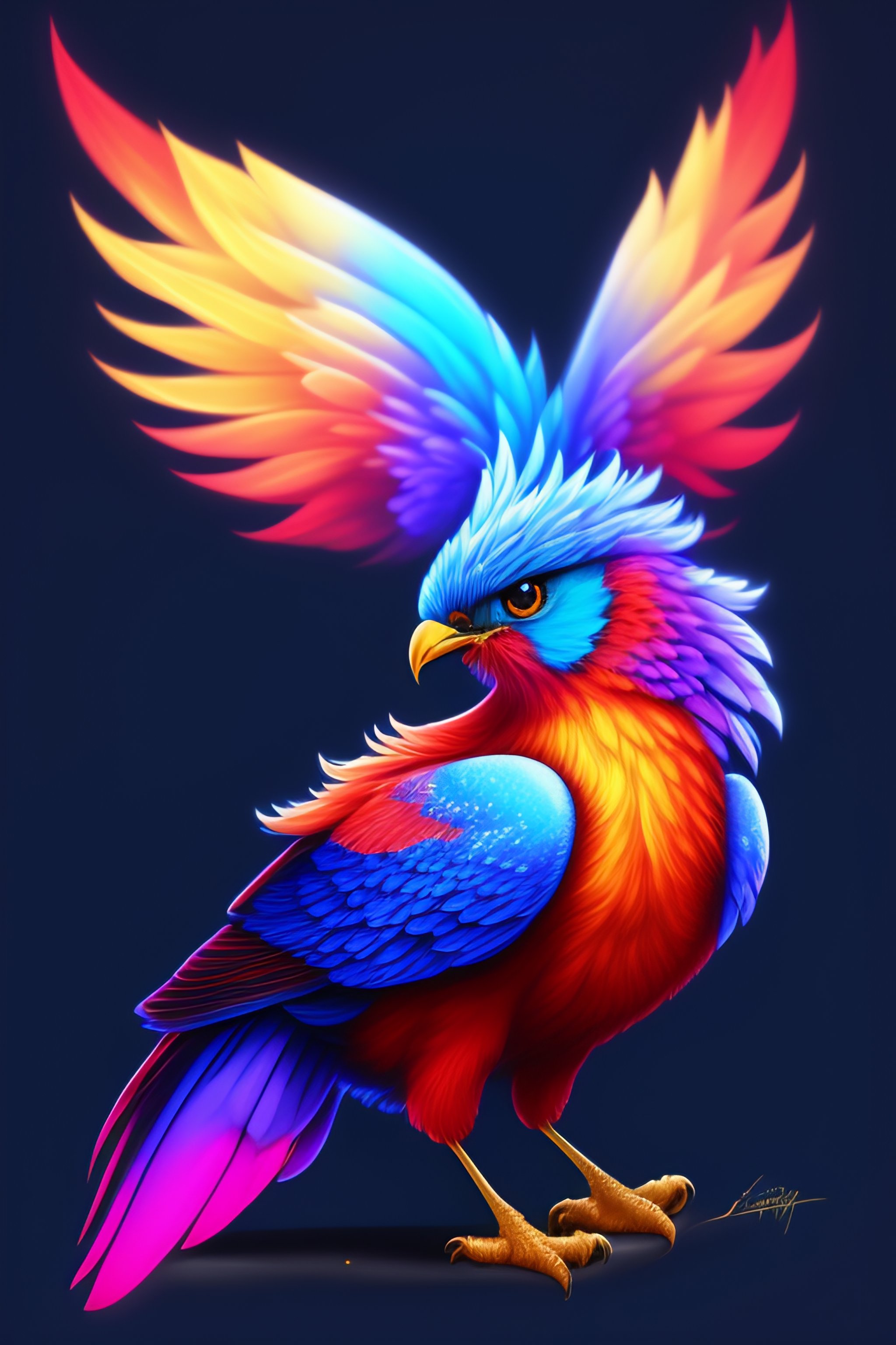 Lexica - A cerulean phoenix, in the style of chibi anime