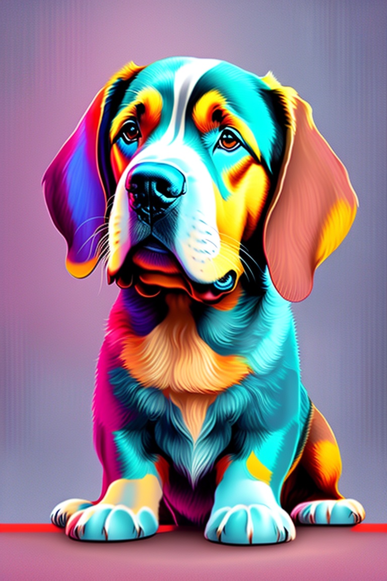 Lexica - A dog, comic style artwork, cute, vibrant, highly detailed