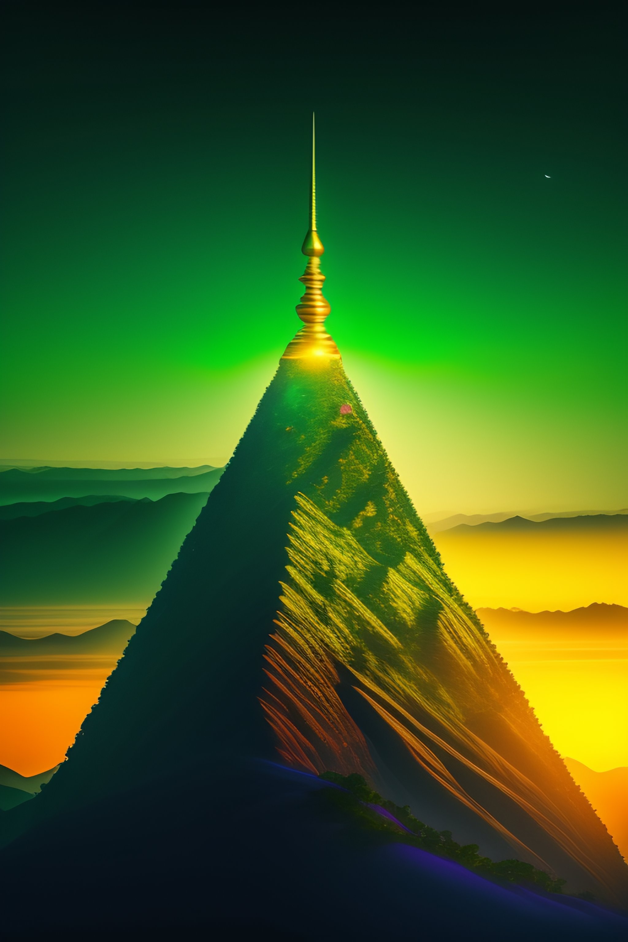 Lexica - A trippy background, lord shiva on the peak of a emerald green ...