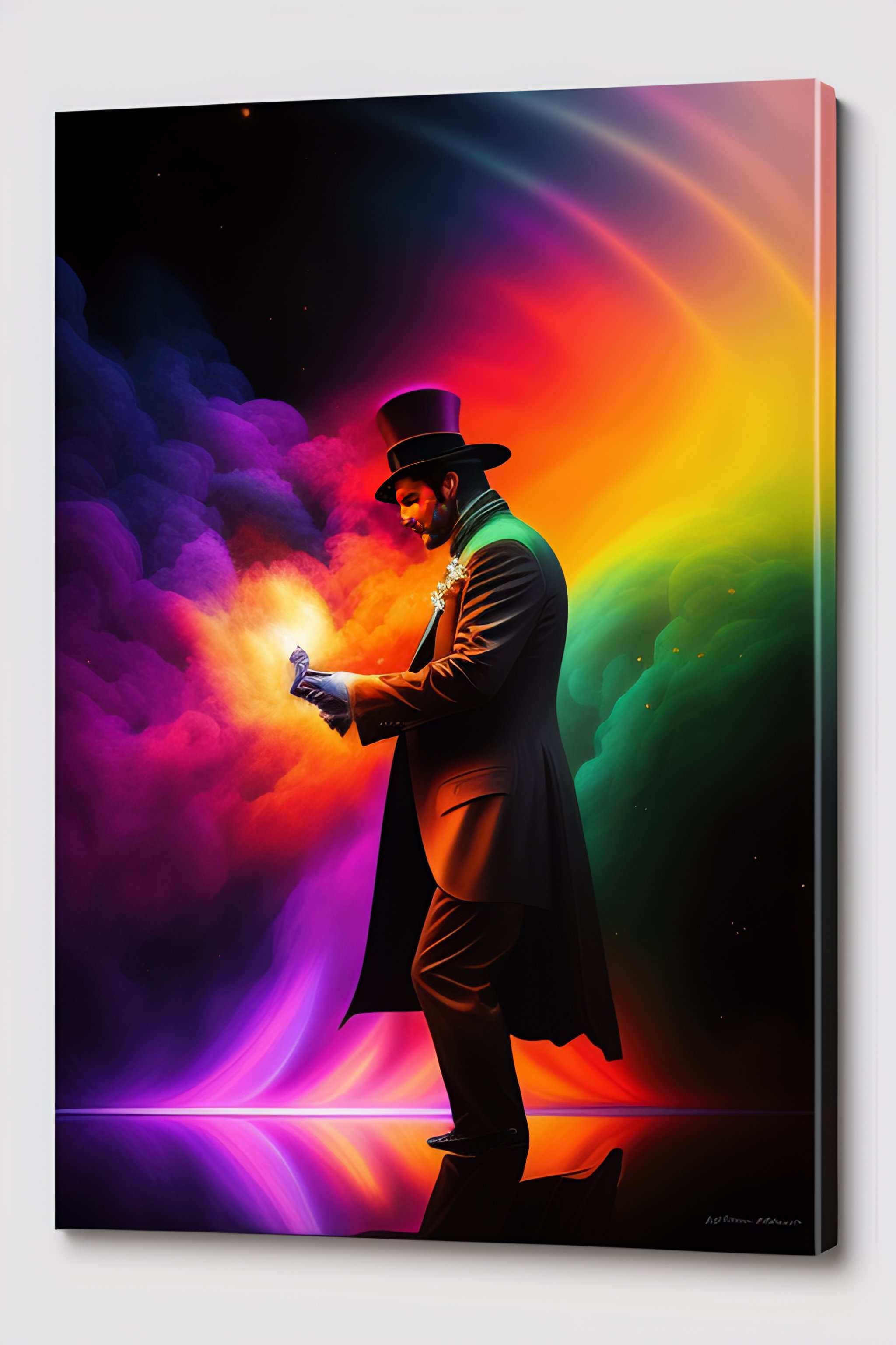 Lexica - Magician on multicolor stage