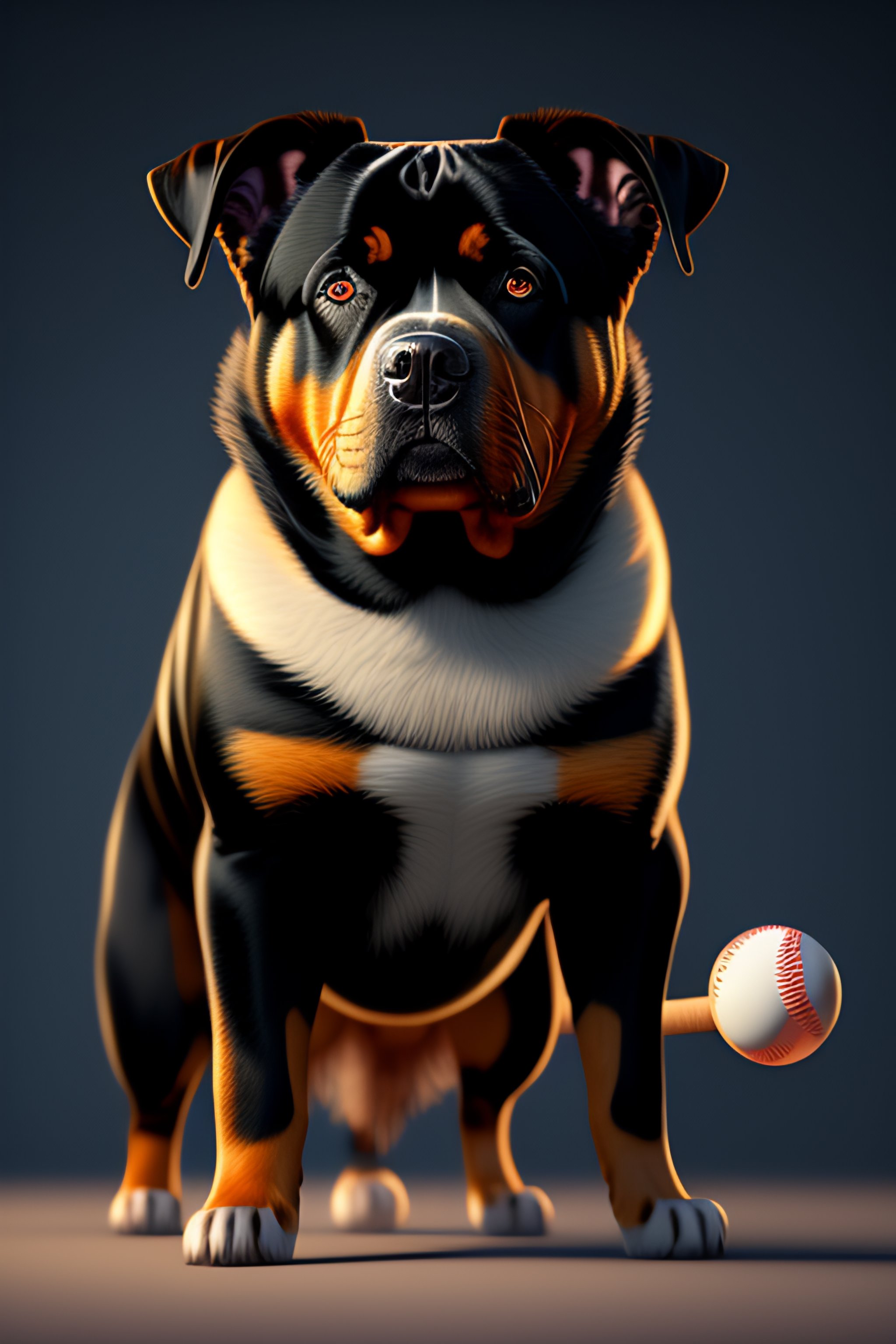 Cartoon Mean Face Growling Rottweiller