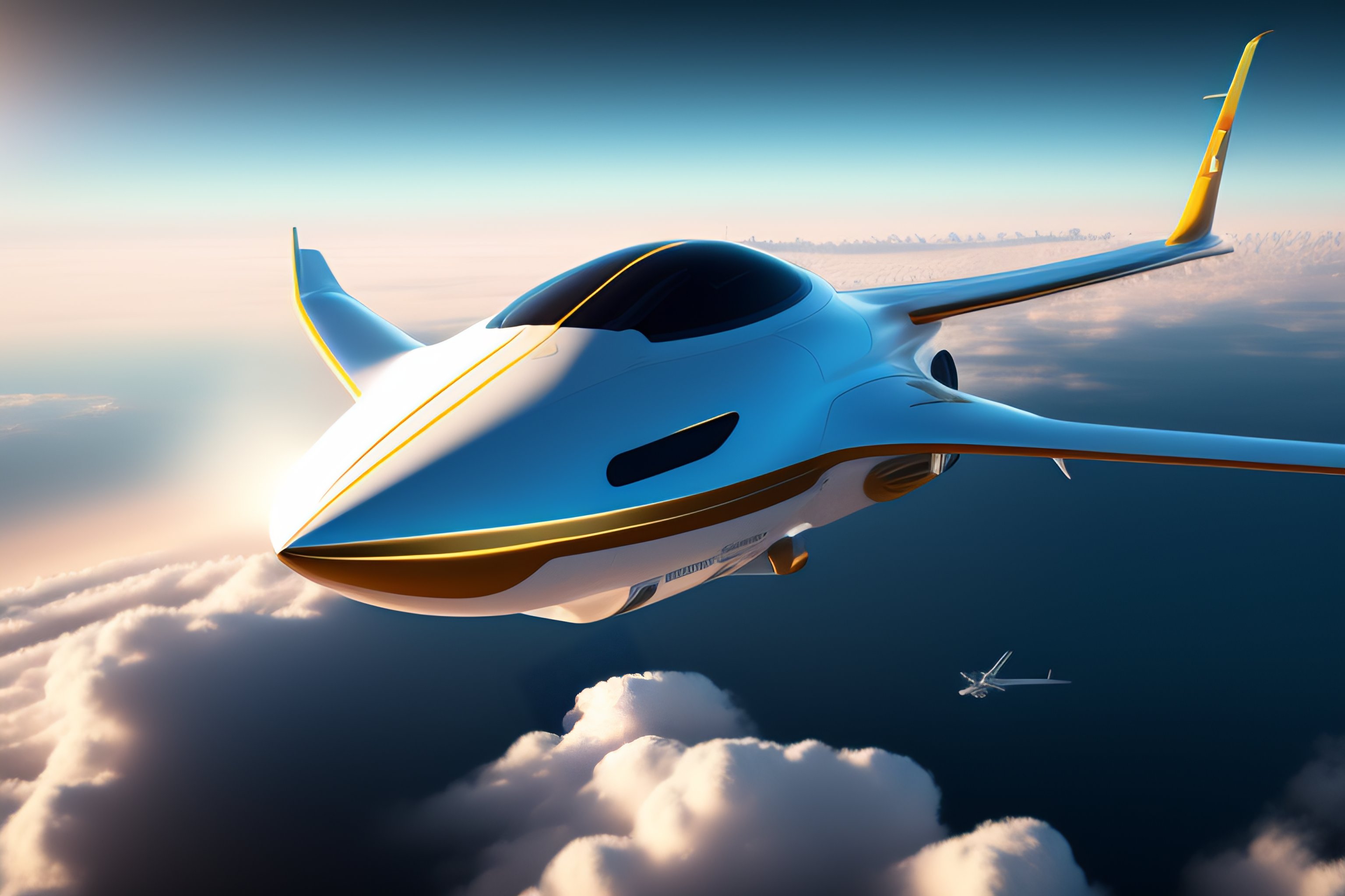 Lexica - Plane of the future created by SpaceX, in air, planet Earth ...