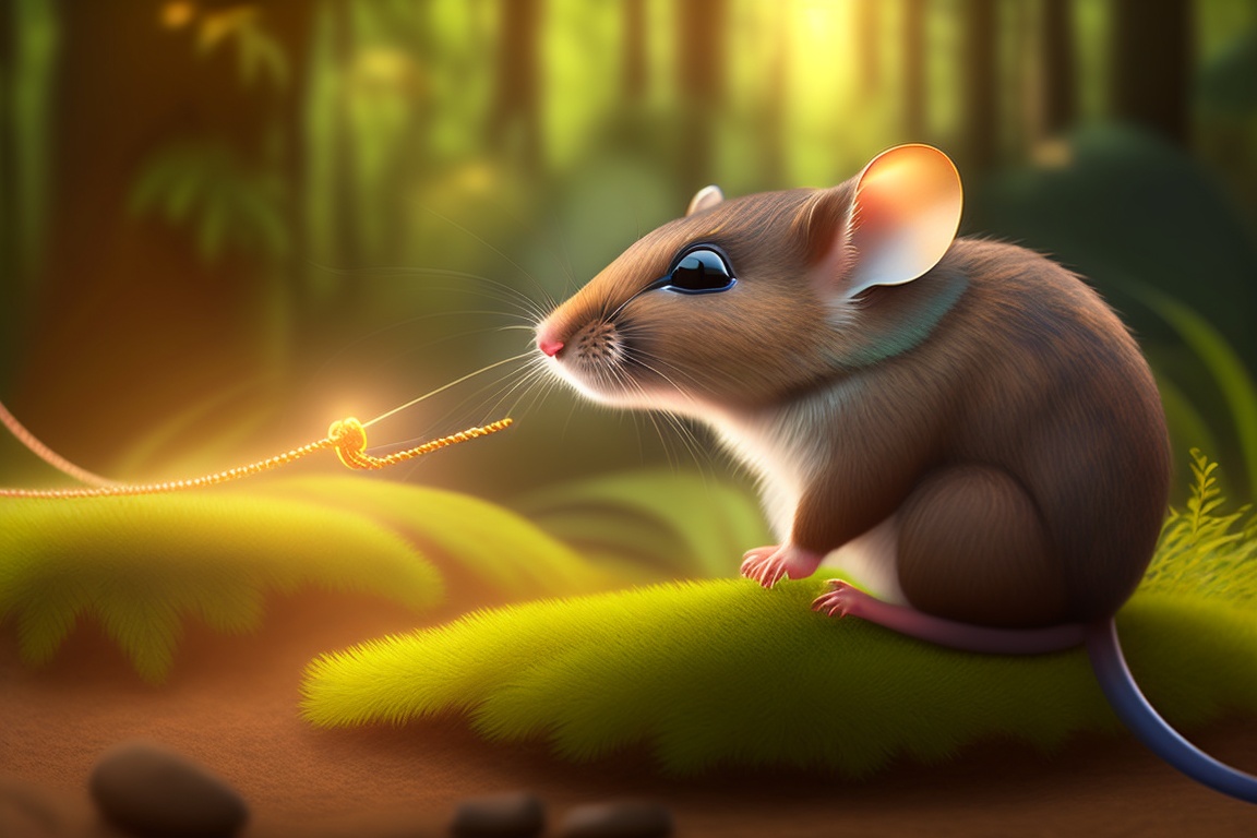 Lexica - Mouse cutting rope in jungle, 8k