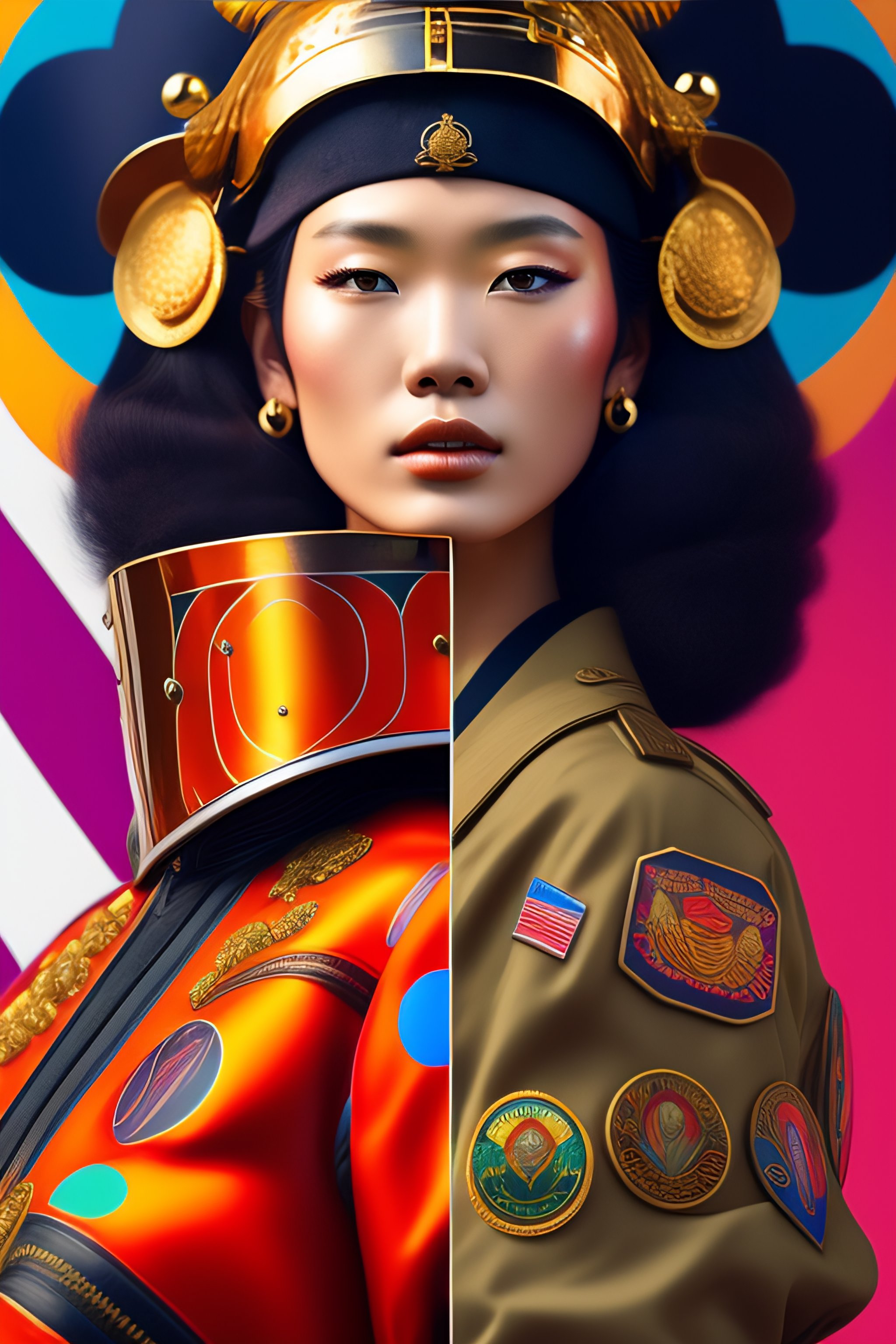 Lexica - Magazine cover poster, upper portrait of soldier wearing ...