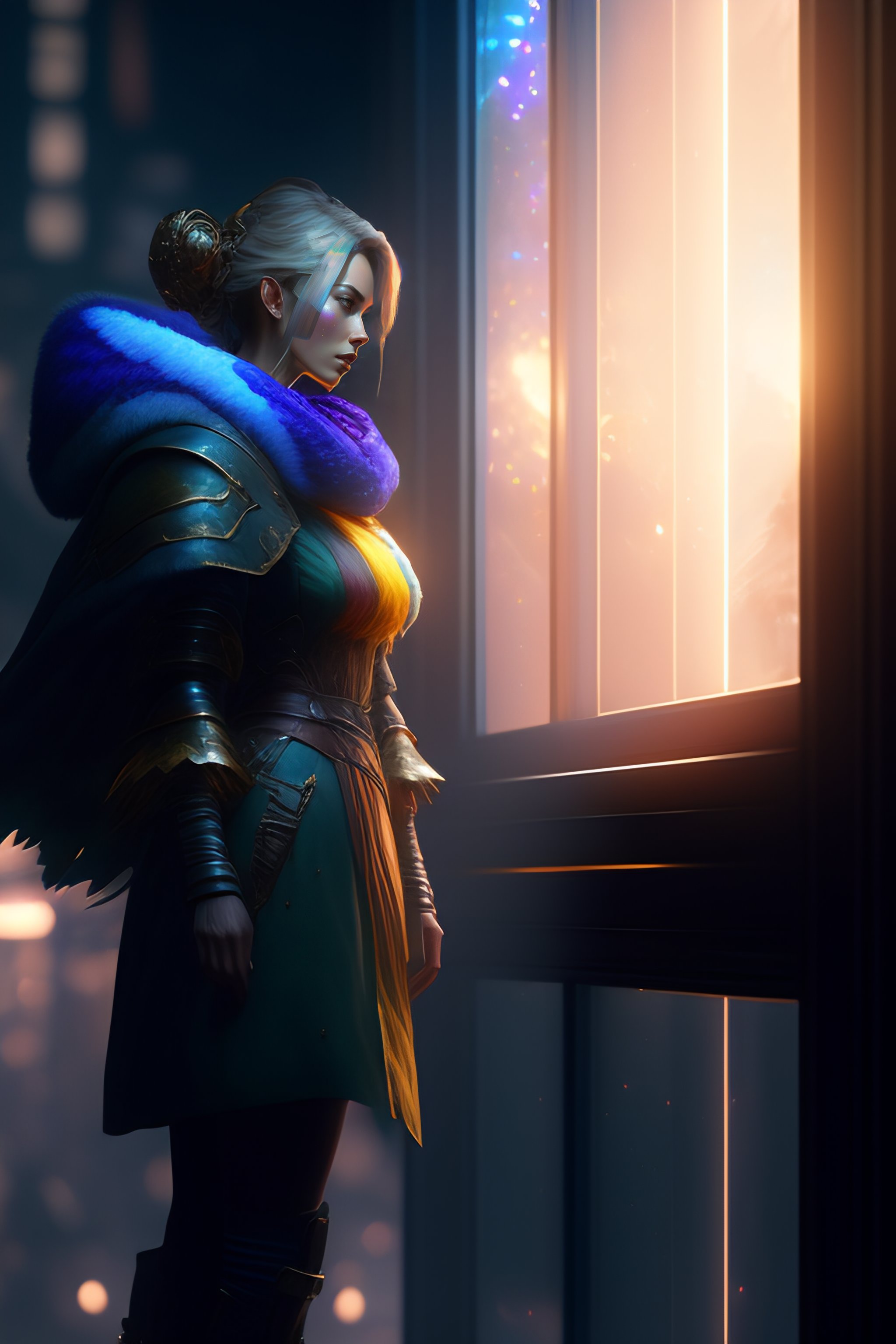 Lexica - A photo of 8k ultra realistic corrupted rainbow humanoid queen ...