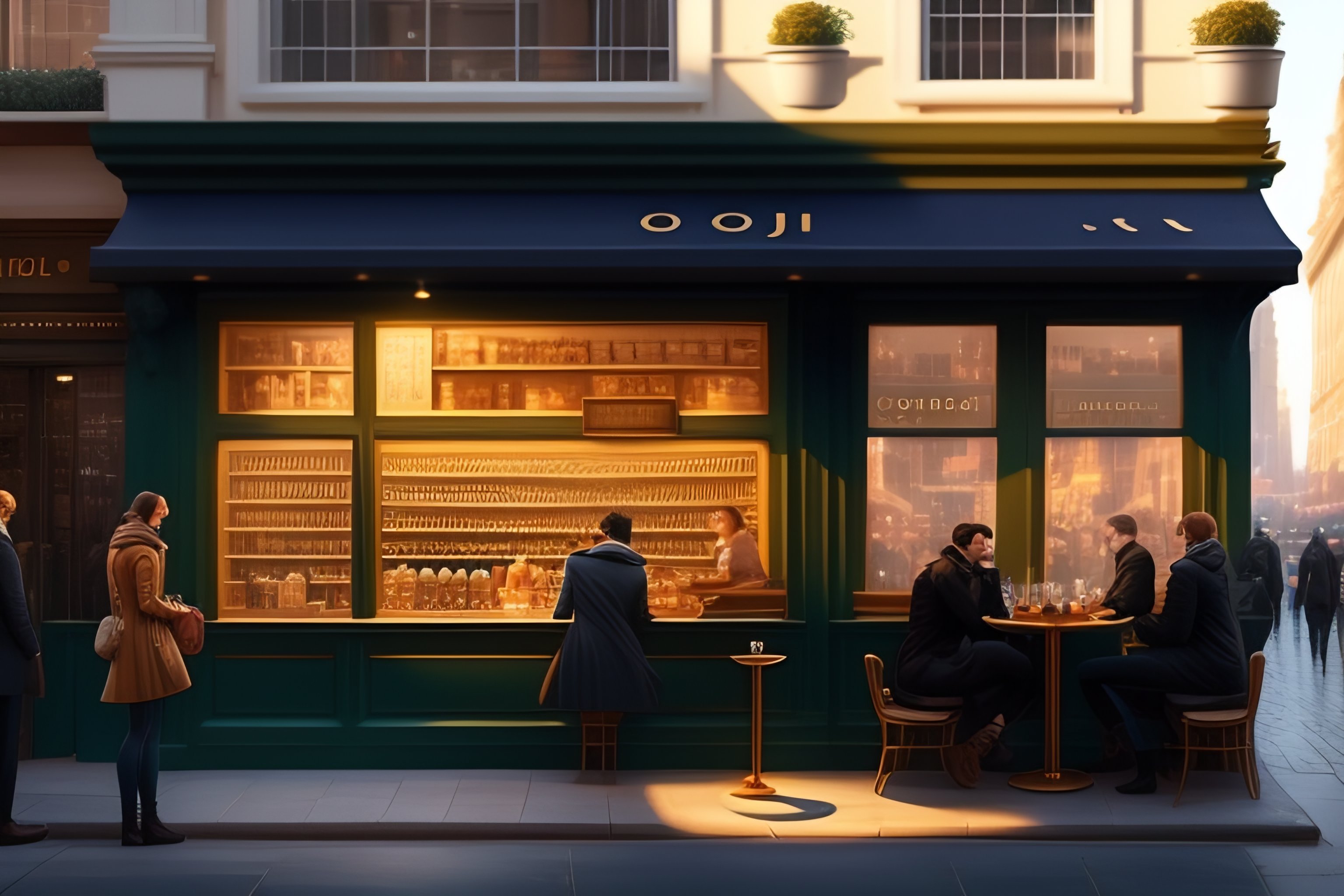 Lexica - OUTSIDE a coffee shop store in the city of ENGLAND at NOON ...