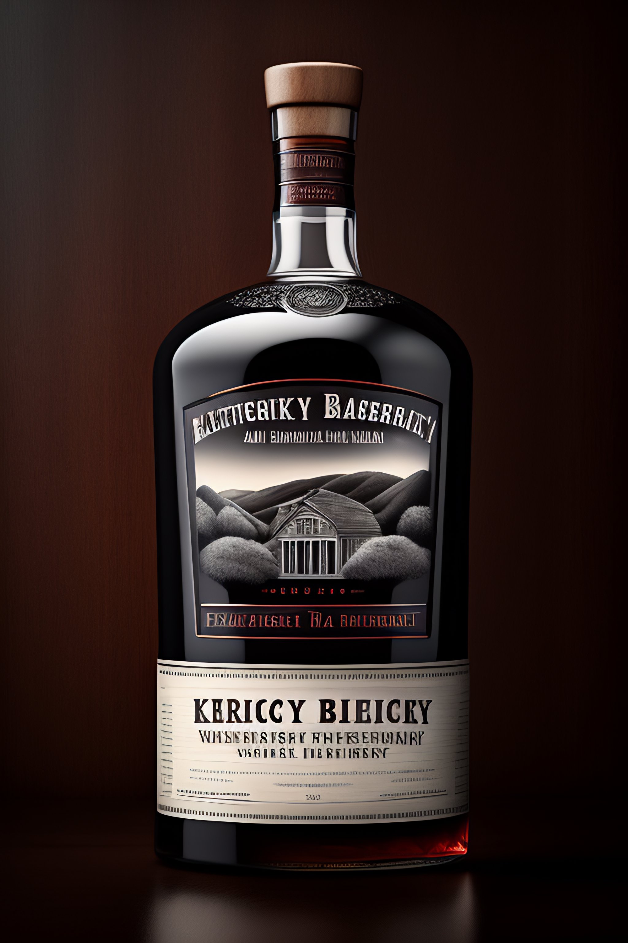 Lexica - Kentucky bourbon whiskey silver label bottle design