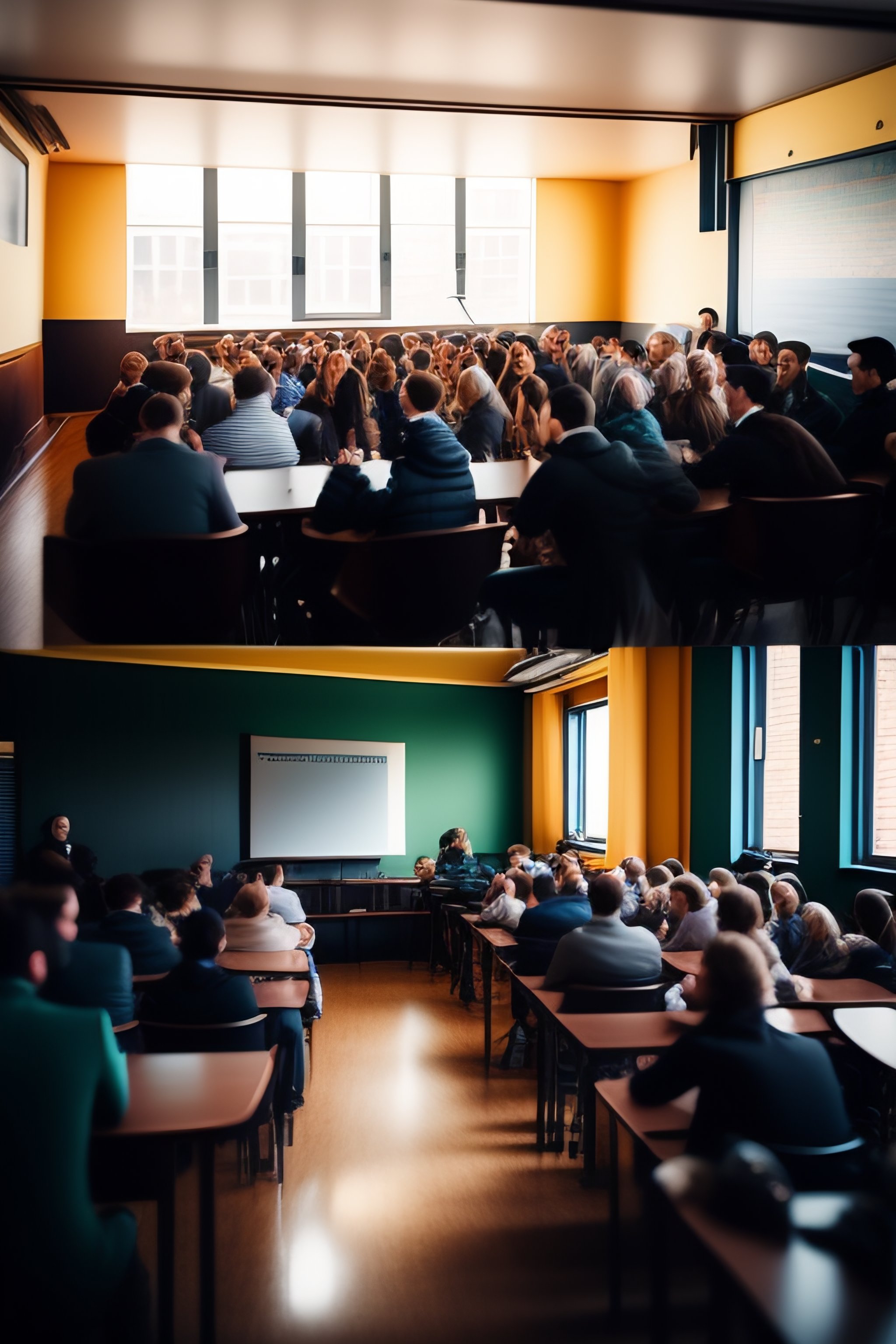 Lexica - Foto of a classroom full of people in amsterdam