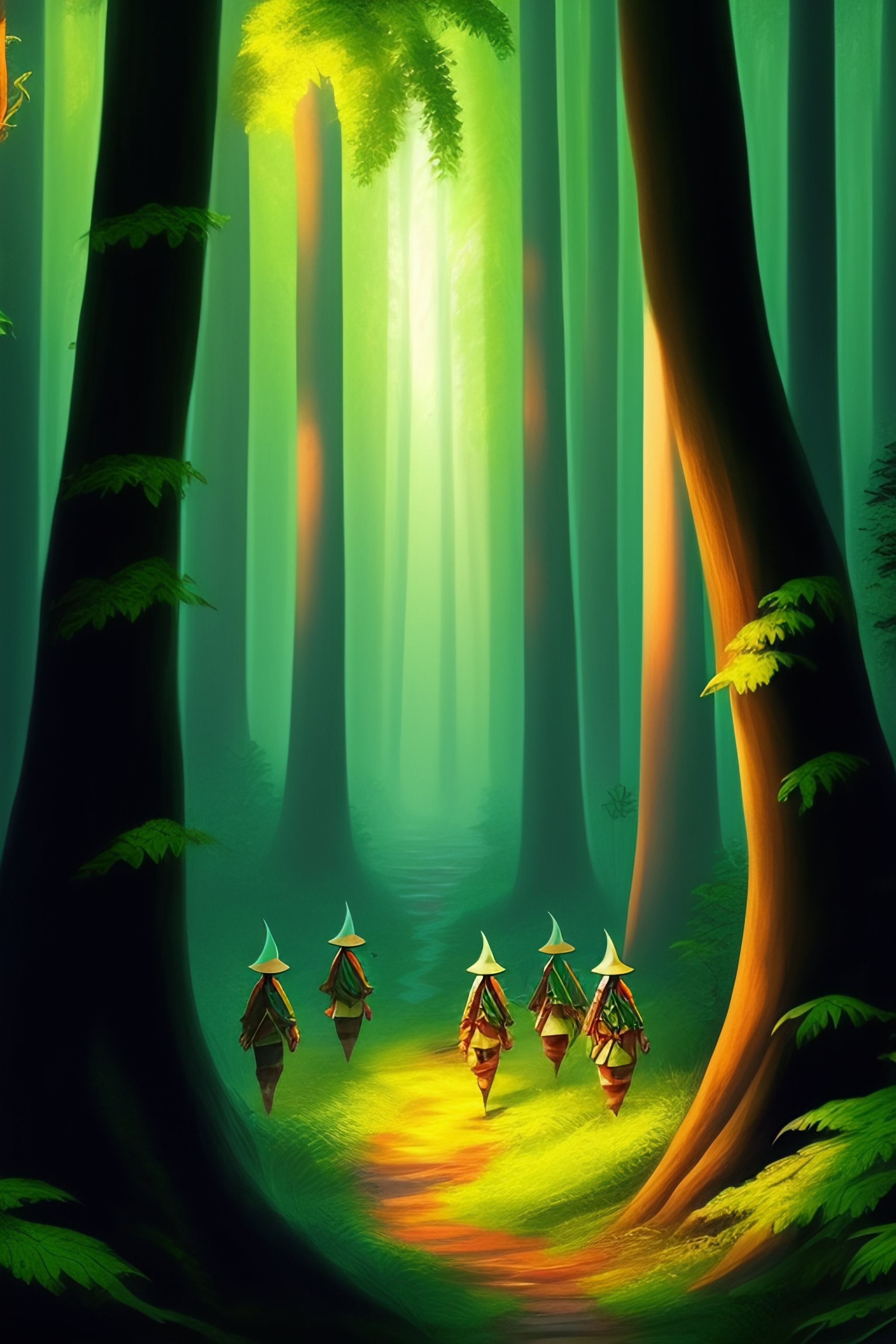 Lexica - An army of Elves marching through a forest with giant trees ...