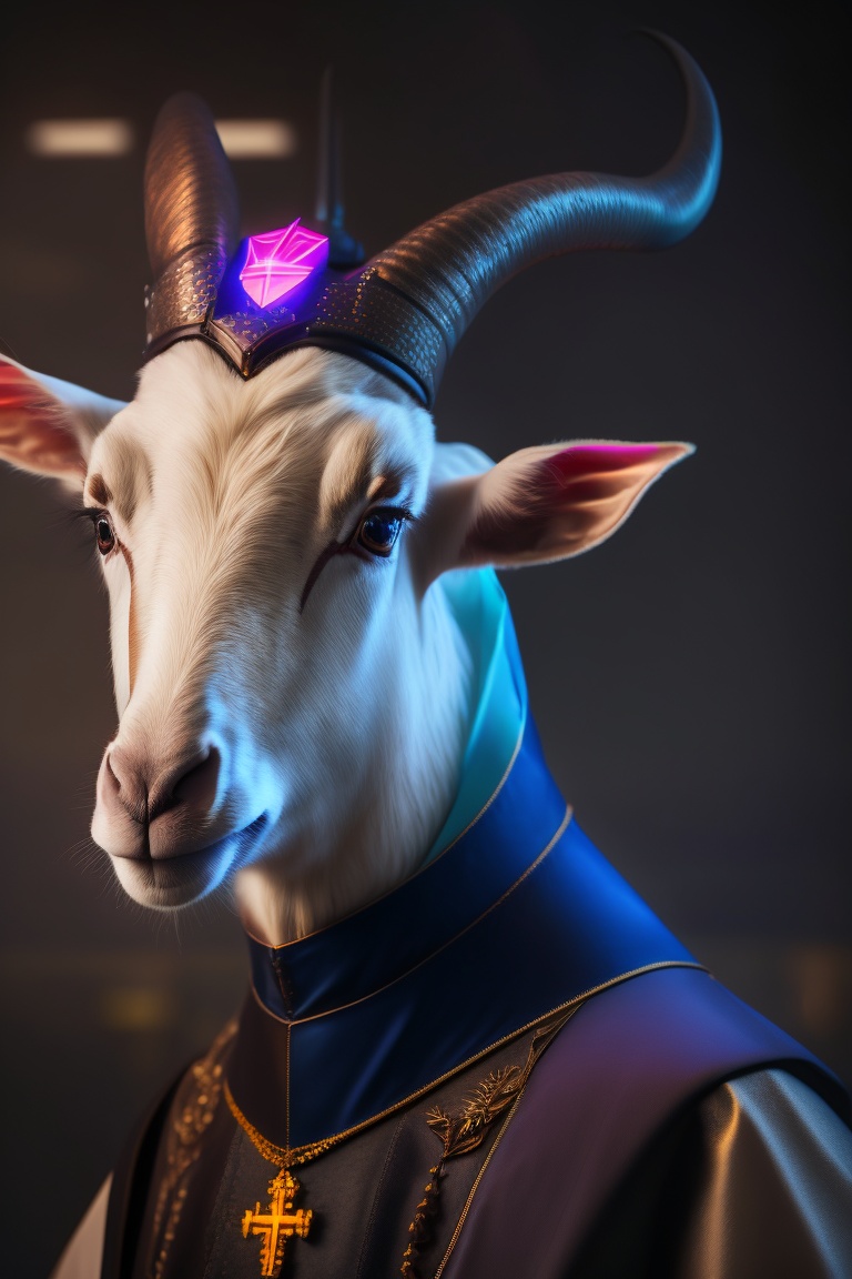 Lexica - Portrait of a goat's head wearing a catholic pope's dress ...