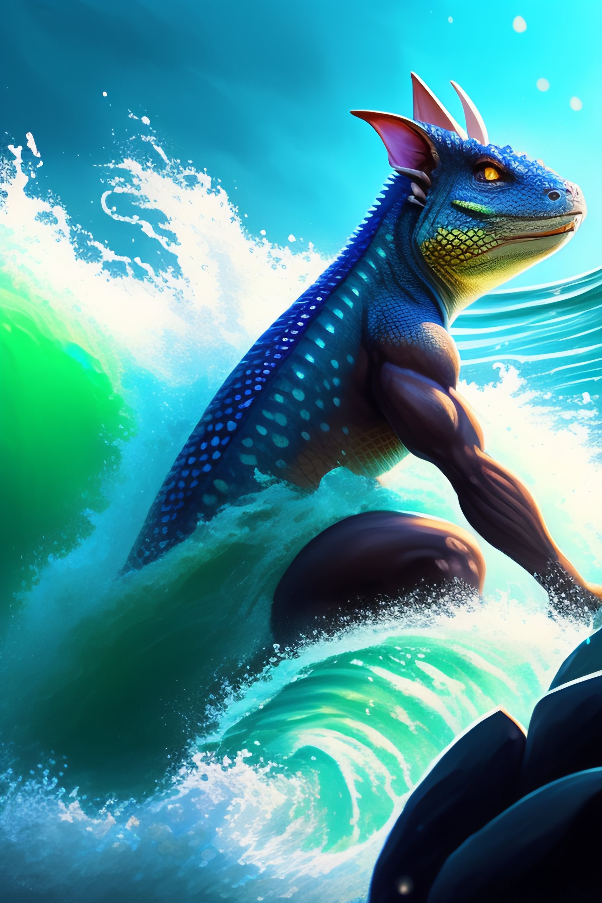 Lexica - Character avatar in a new RPG battle game. A lizard-like being ...