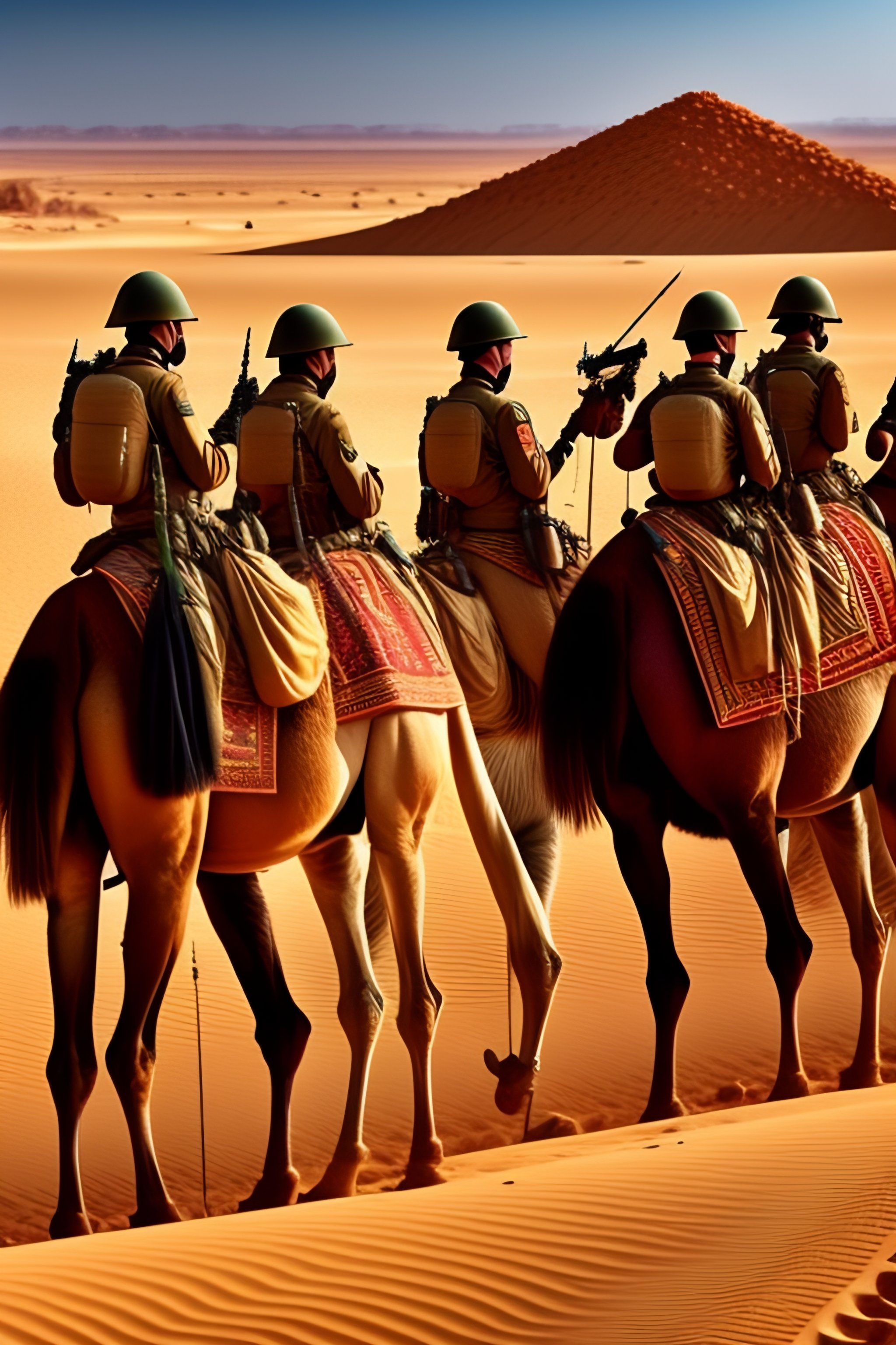 Lexica - CAMEL TROOPS IN THE DESERT