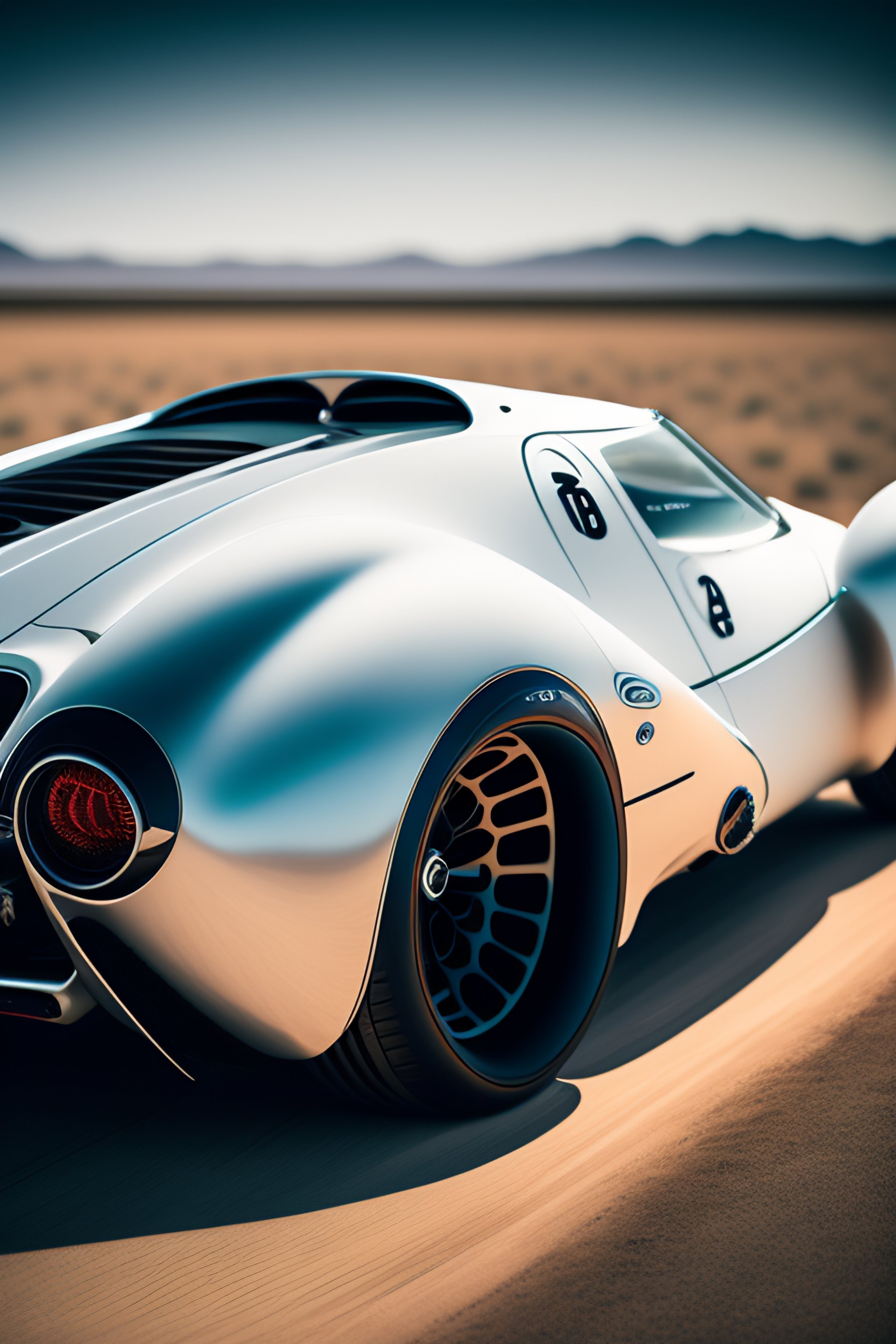 Lexica - Surrealistic, bugatti Hero, central, matte white, 8k, vintage