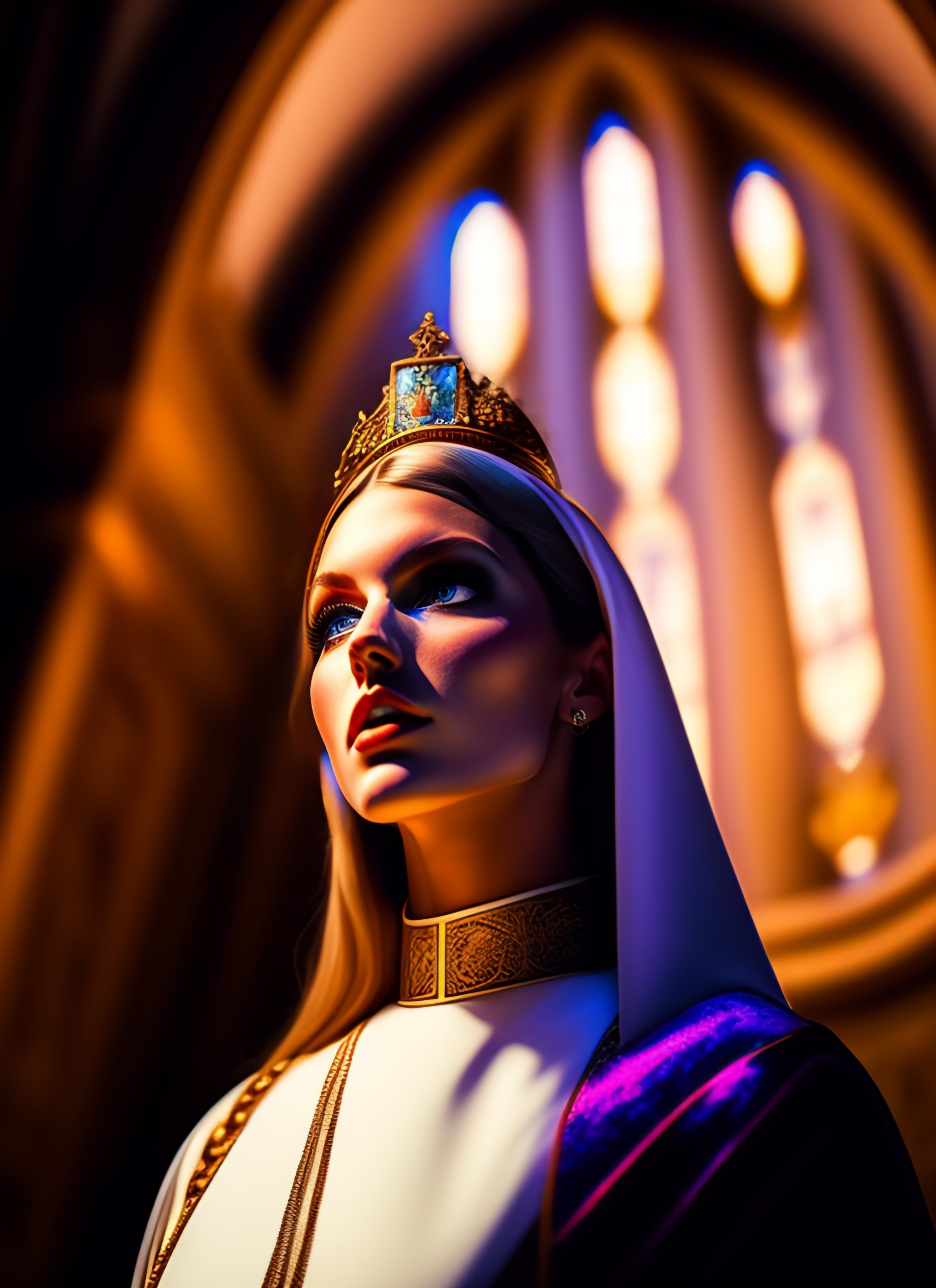 Lexica - Religious portrait of taylor swift as the pope looking up at ...