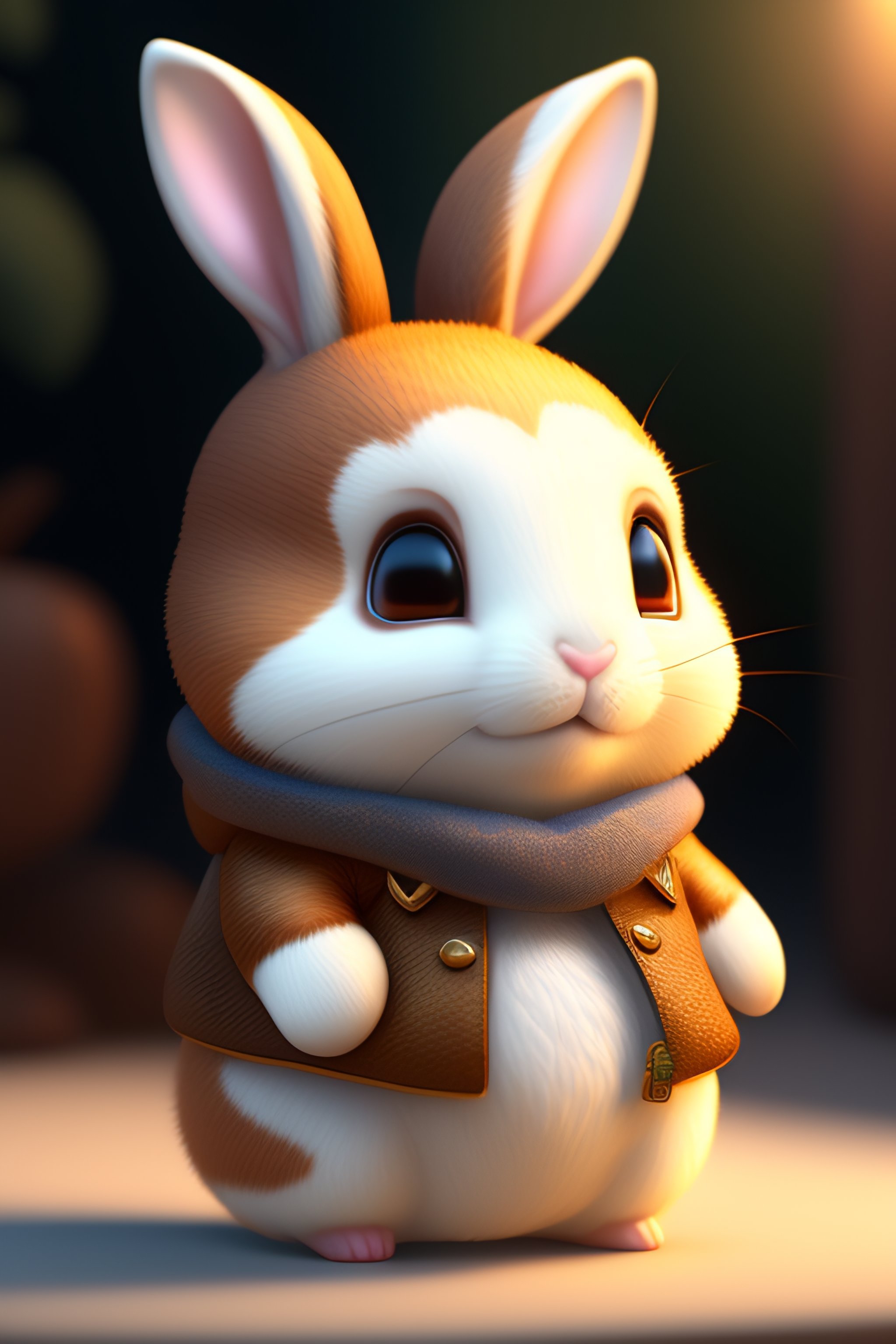 Lexica - Cute small cartoon rabbit smiling, unreal engine, cozy indoor ...