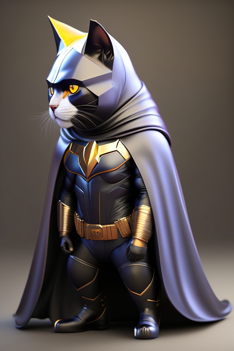 Lexica - Cat as batman, humanoid, 3d, full body,realistic