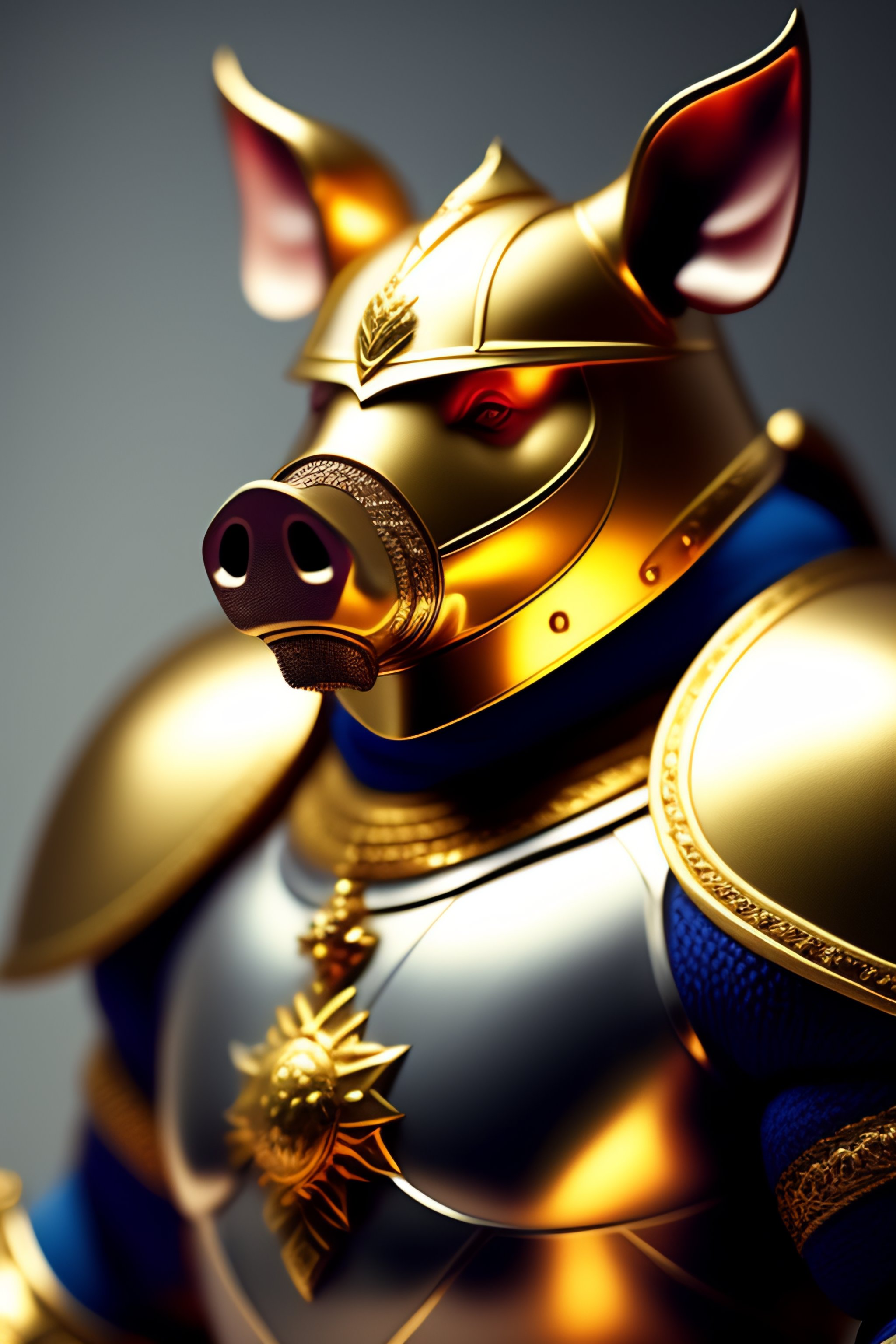 Lexica - An ultrarrealistic photo of a knight pig holding a mace ...