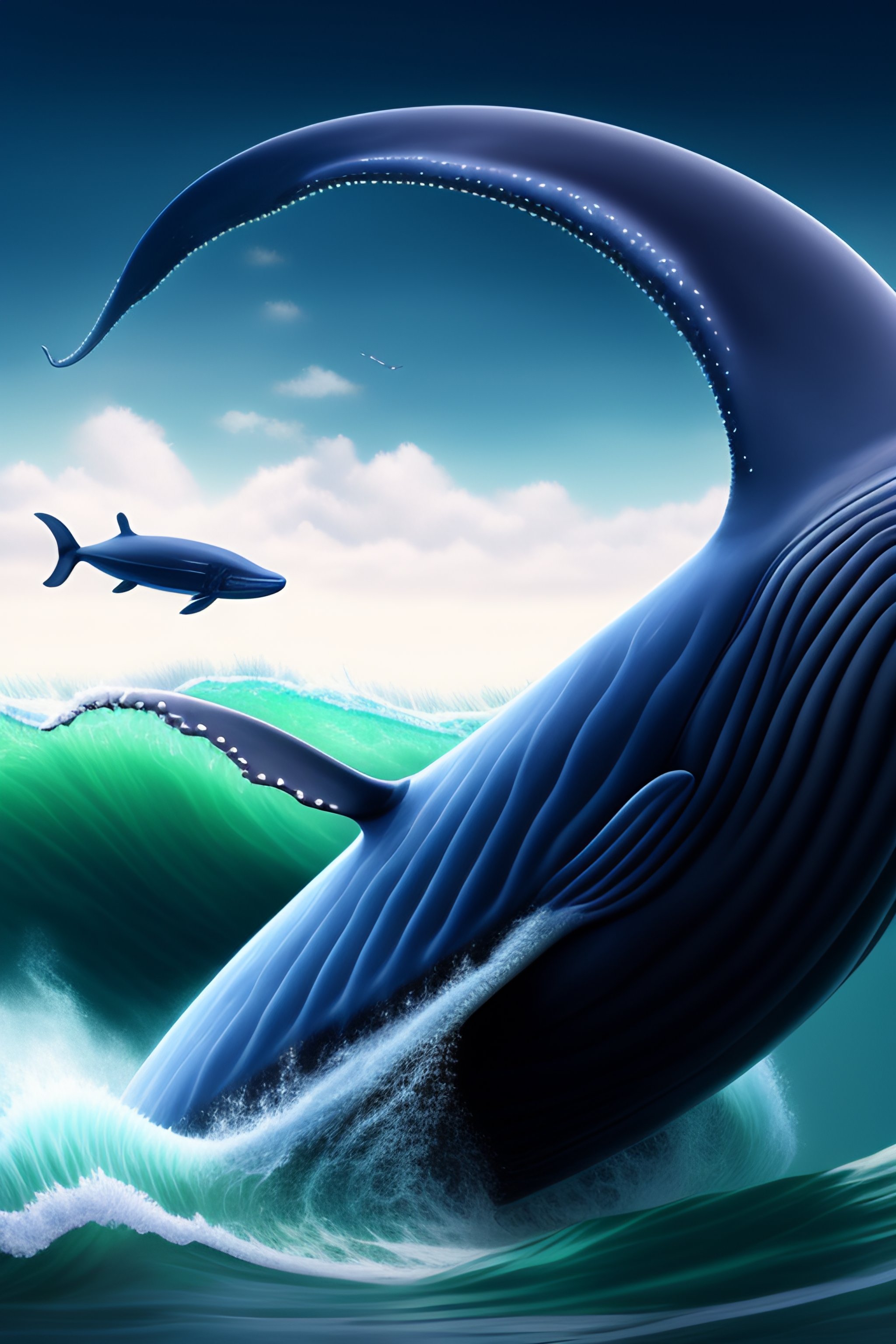 Lexica - Monster whale, digital art, digital painting, hyper sharp ...