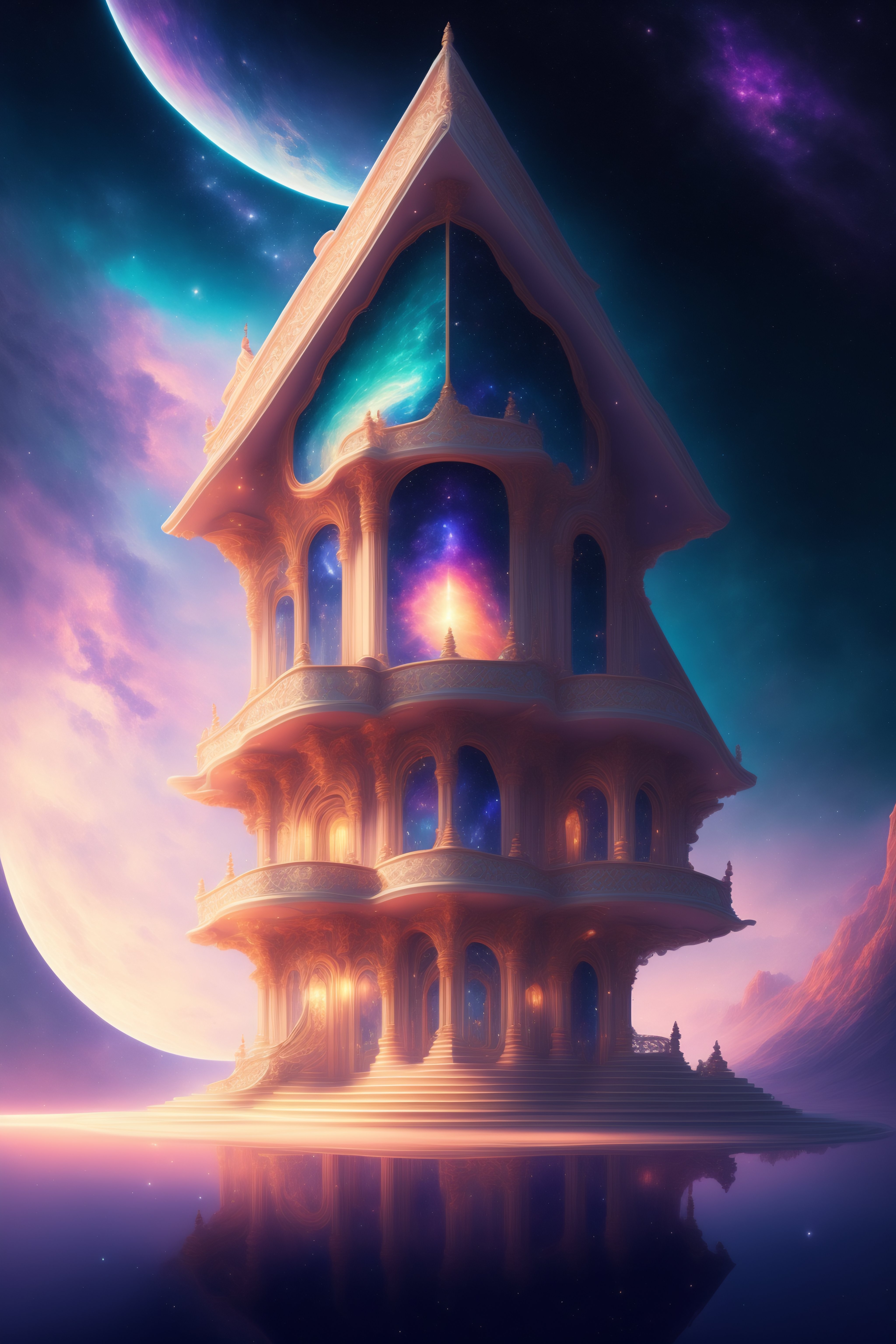 Lexica - A house in the middle of galaxy, universe fulfilling the ...