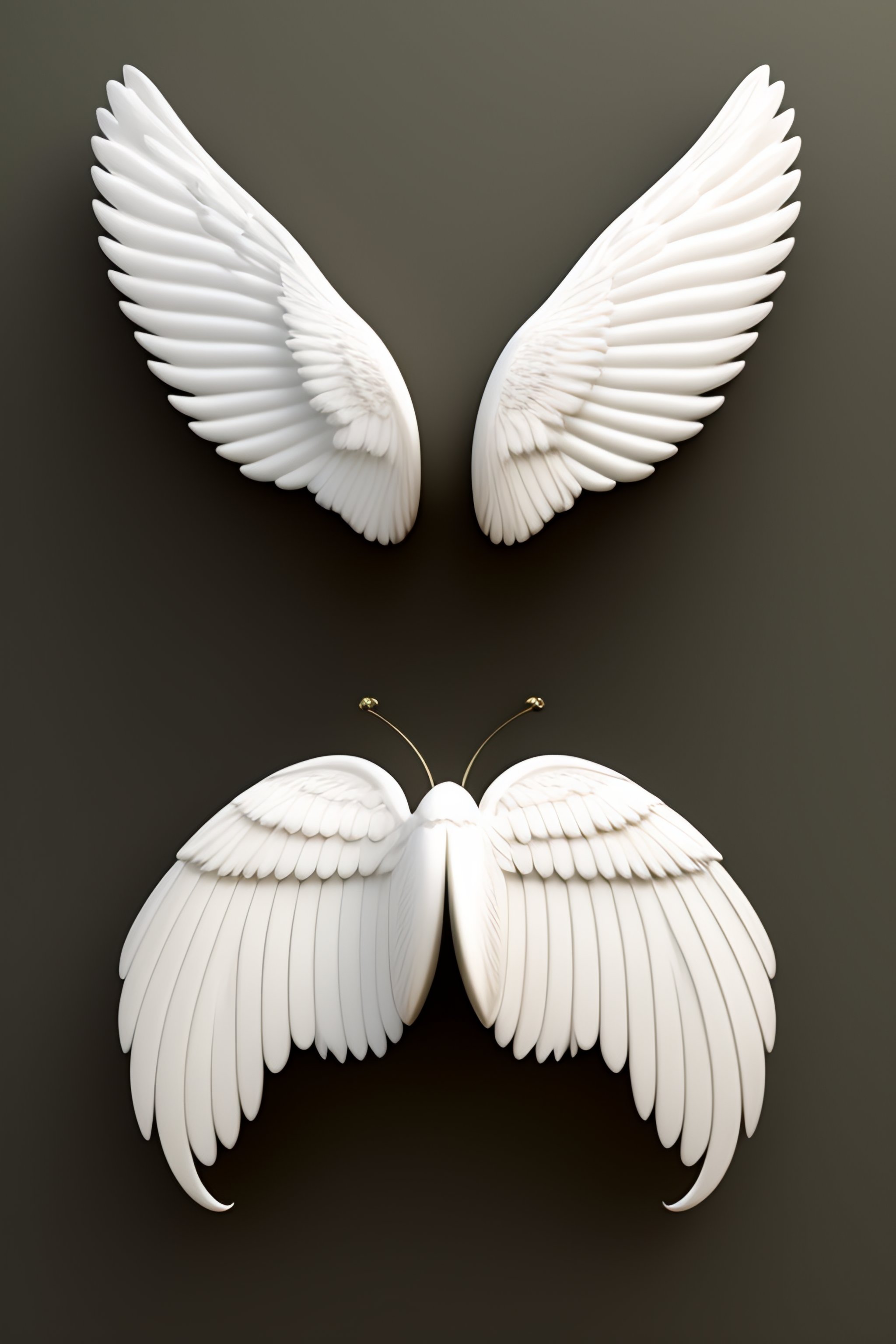 Lexica - A pair of symmetrical white wings, in the form of a military ...