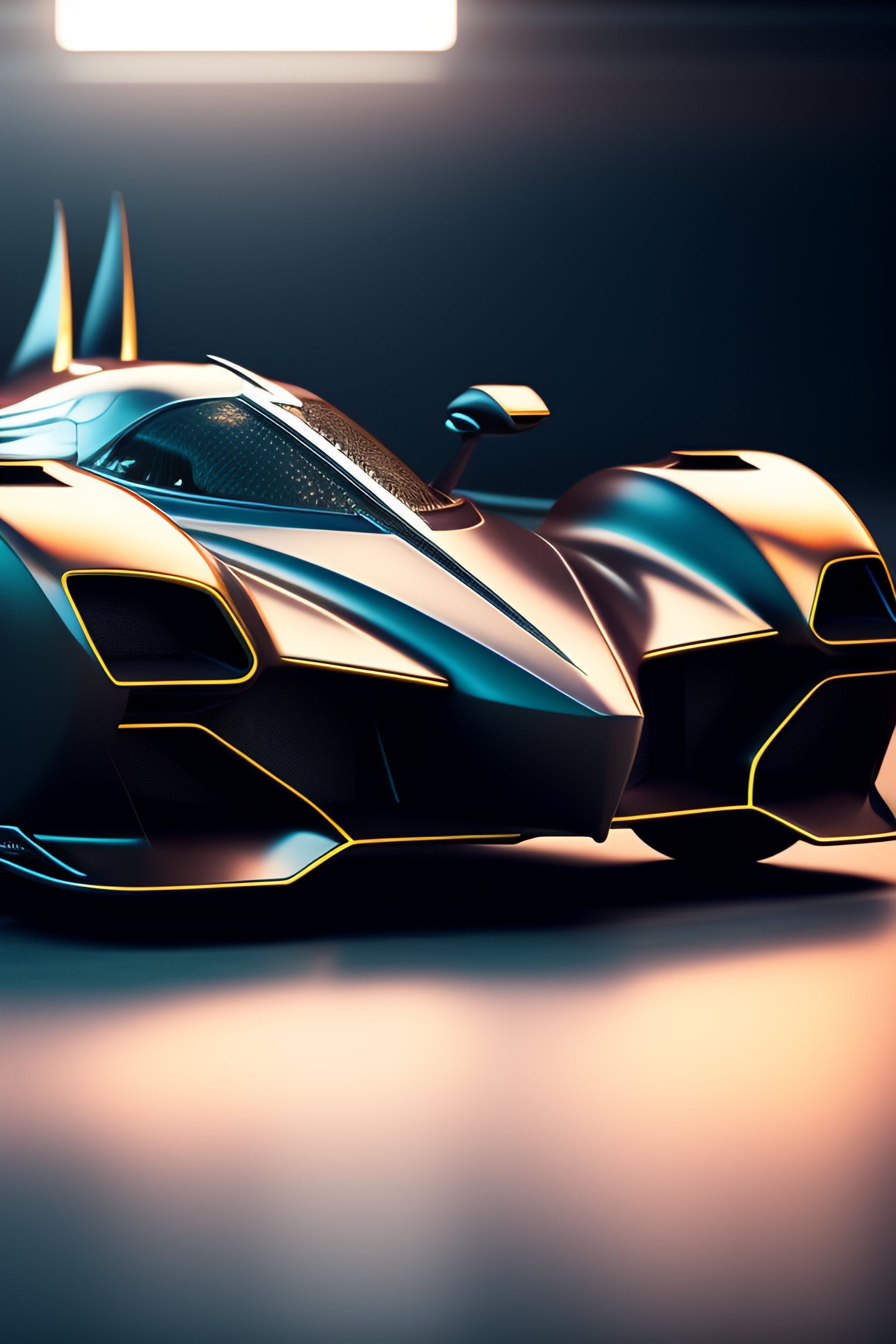 Lexica - Futuristic car, angular, dark metallic, batman like, alien ...