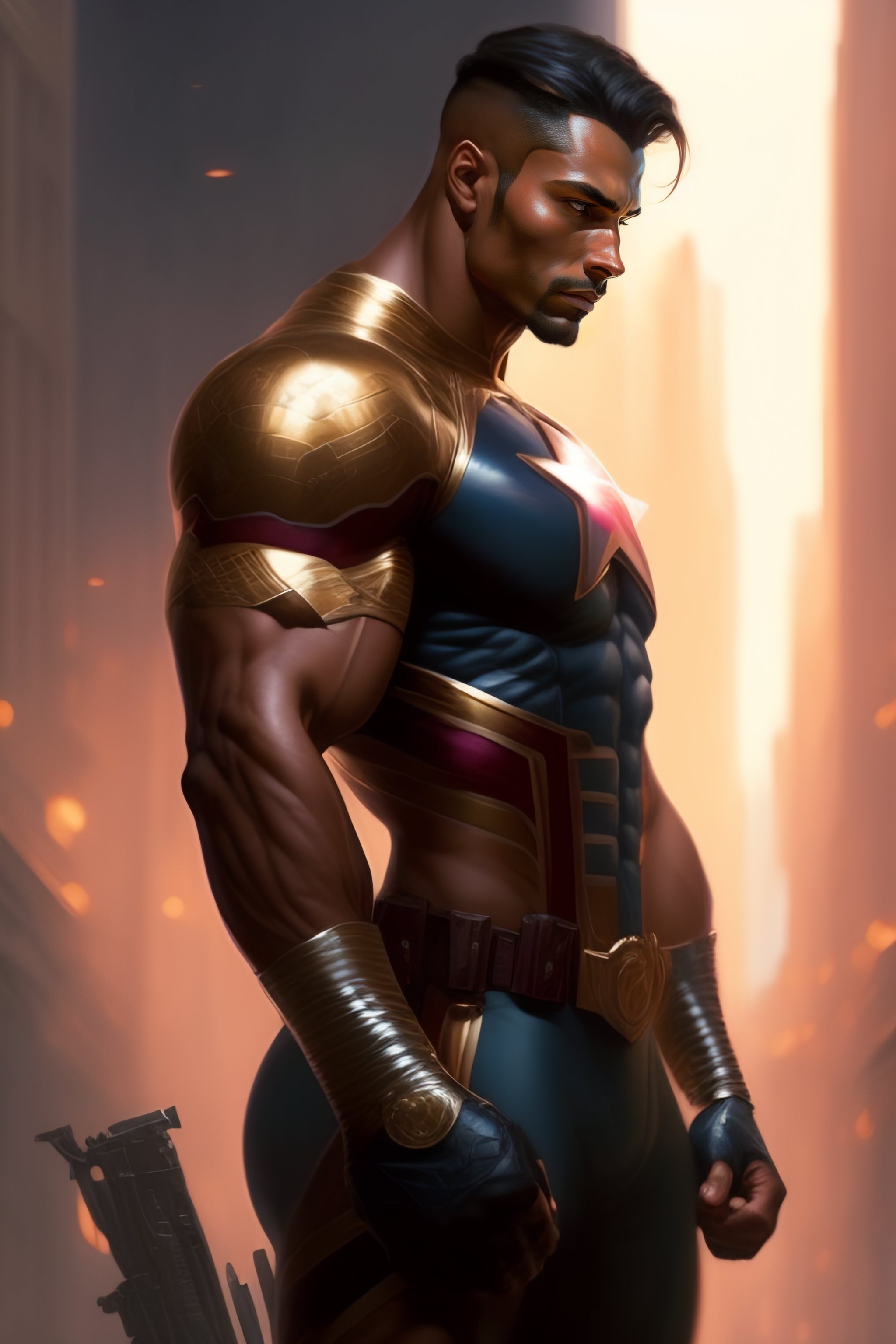 Lexica - Full body potrait thin muscular captain america standing with ...