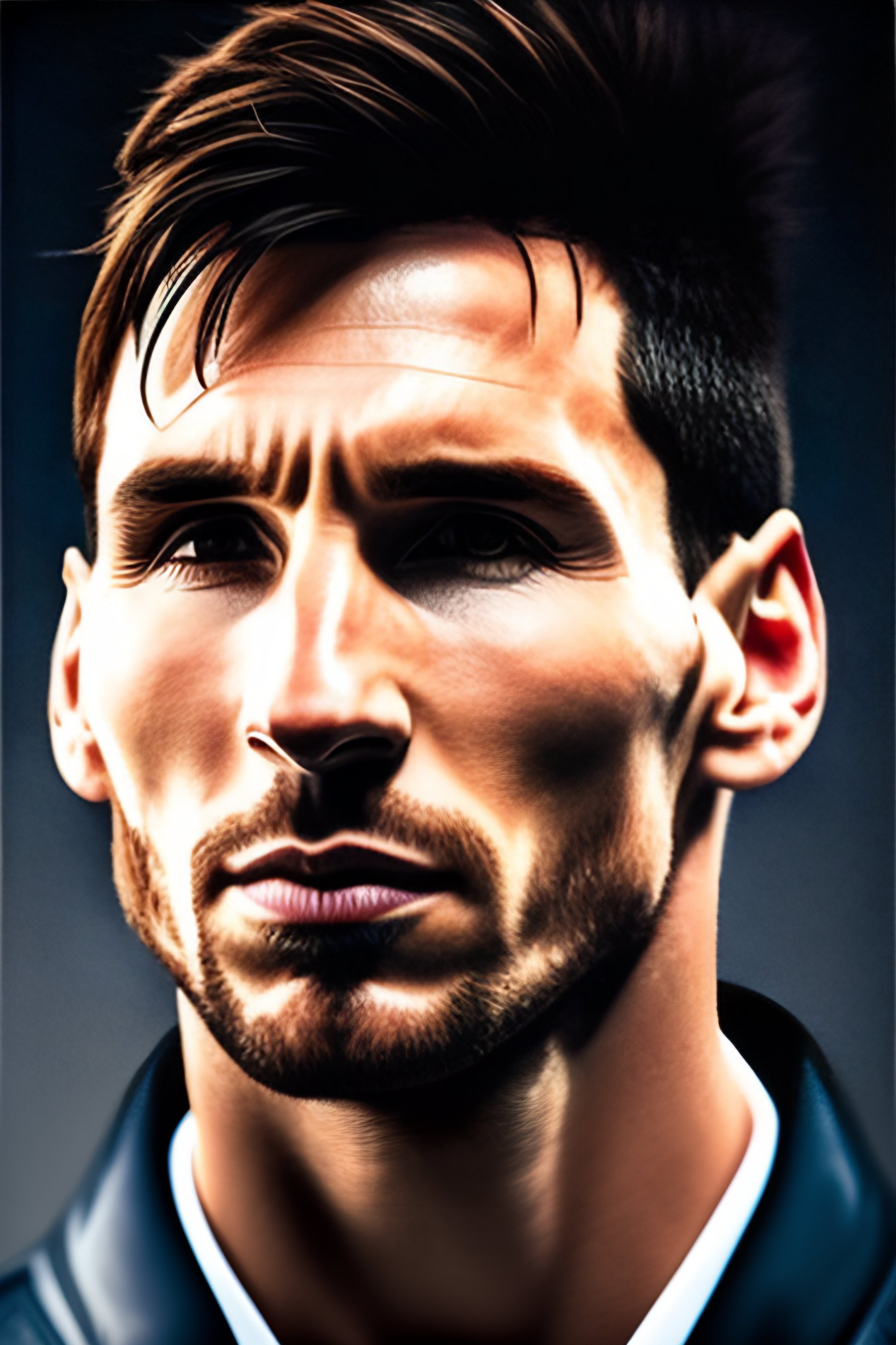 Lexica - A photo close-up of Lionel Messi, fashion editorial, studio ...
