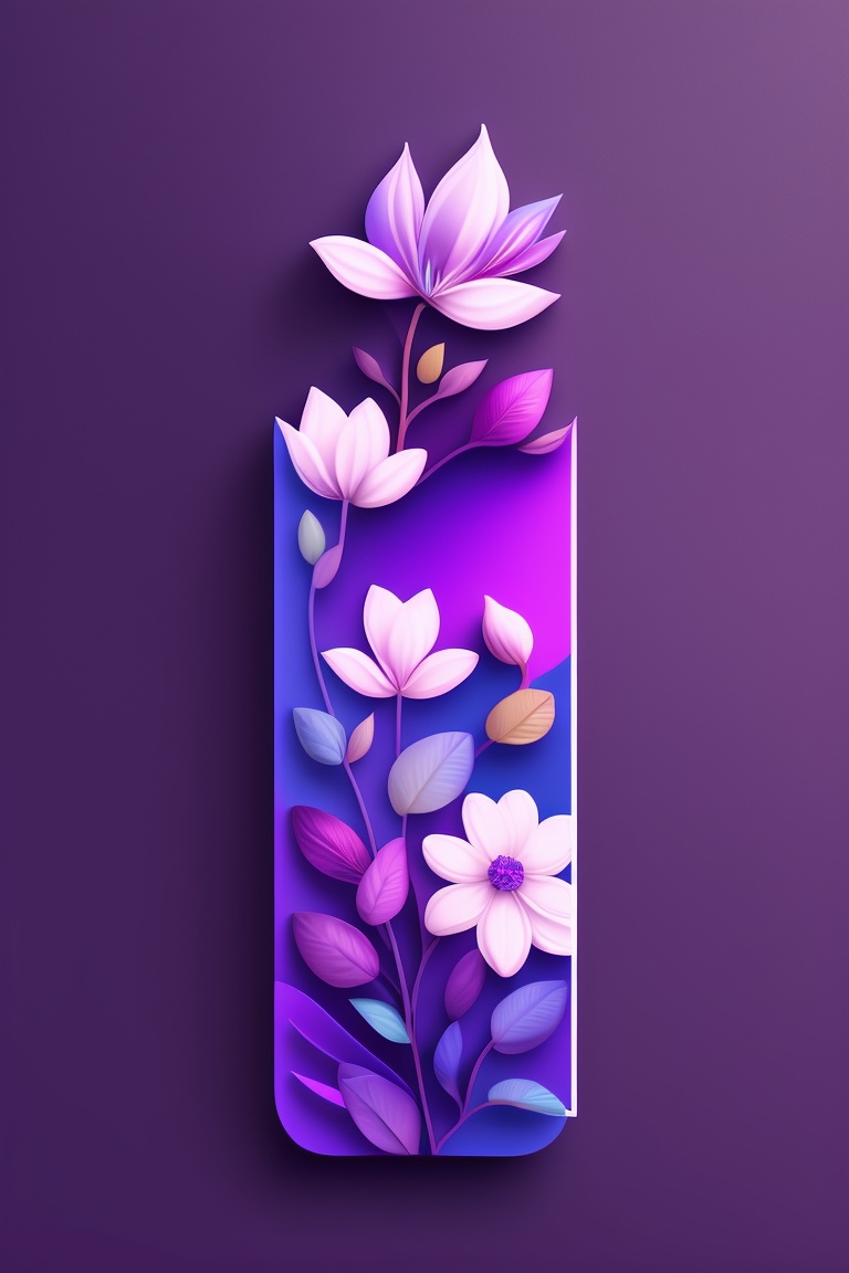 Lexica - Purple tones, 2D, one flower, die-cut sticker, white ...