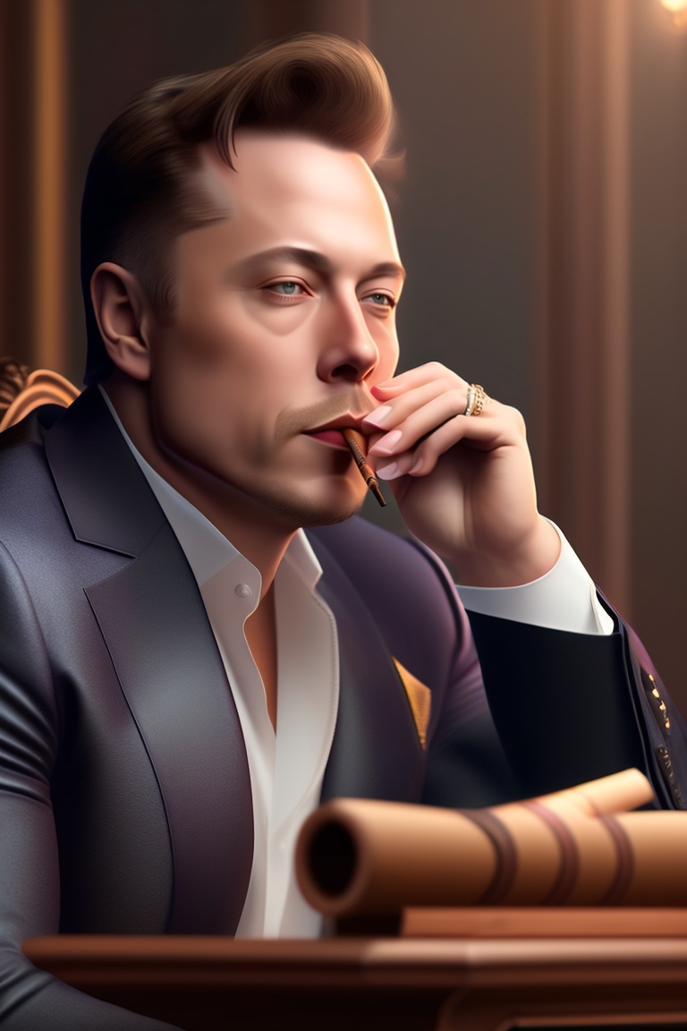 Lexica - Elon musk smoking a cigar, cinematic