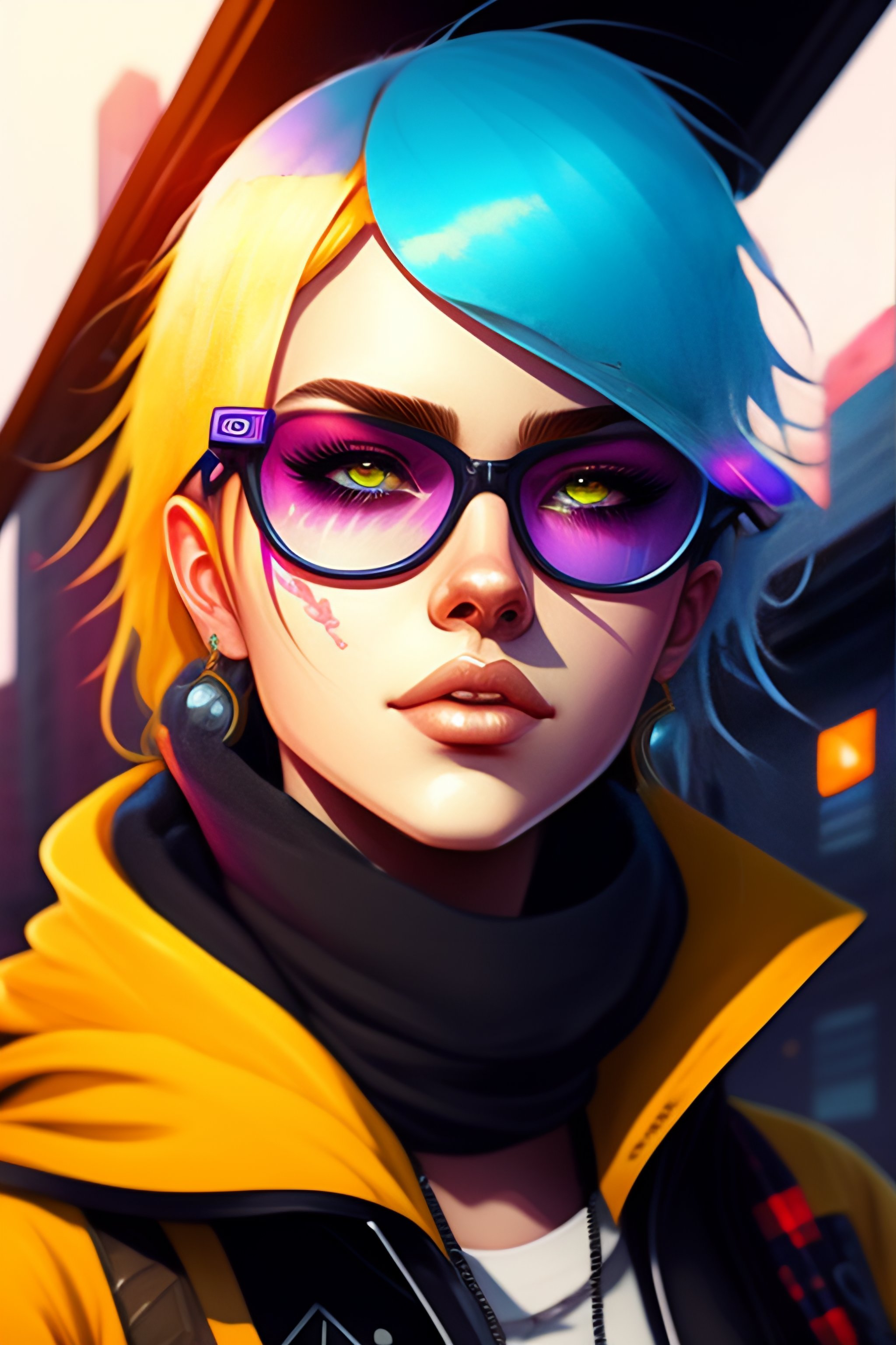 Lexica - Highly detailed portrait of a sewer emo punk lady student ...