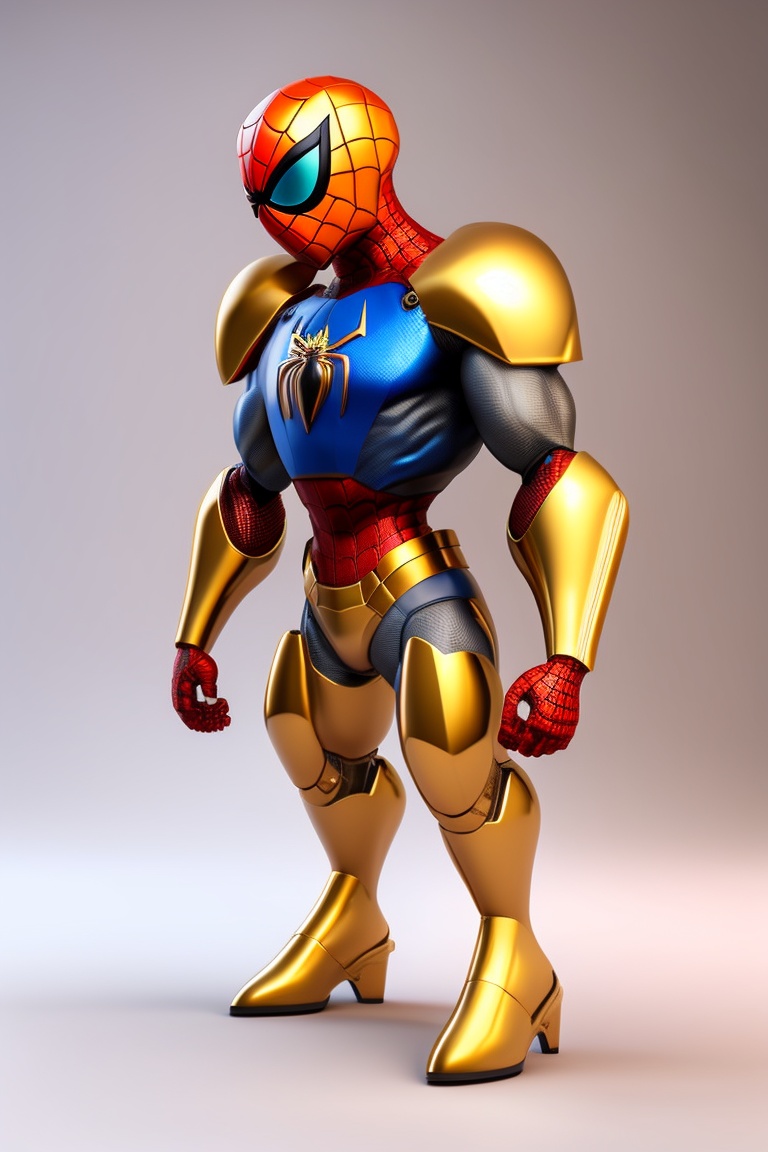 Lexica - 3d render robot with spiderman look, with wheel as leg, white ...