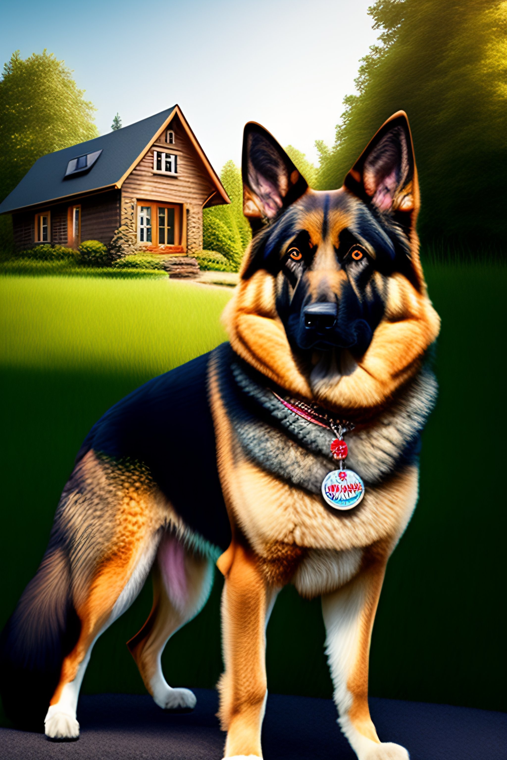 lexica-generate-german-shepard-dog-with-name-tag-dora-background