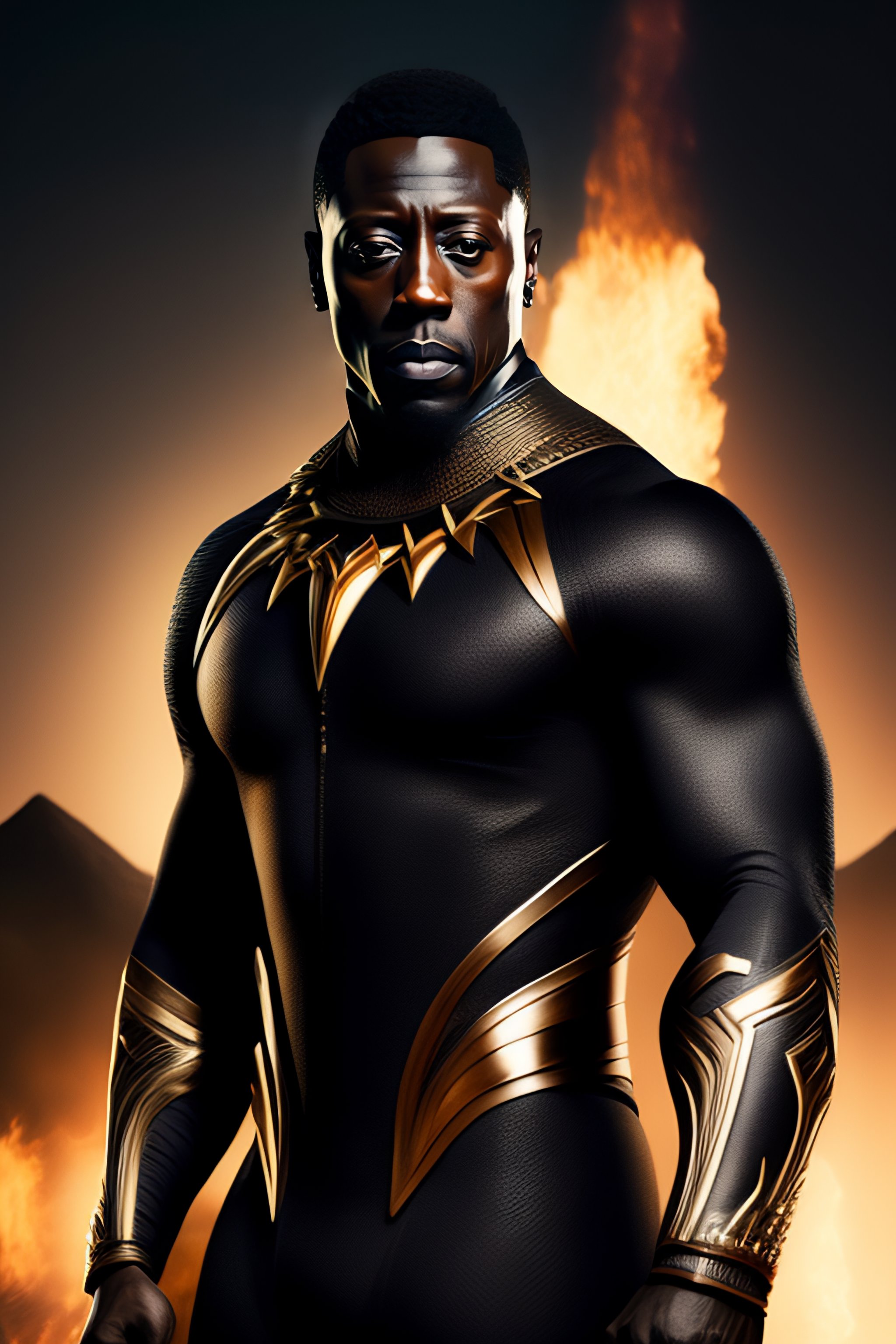Lexica - Wesley Snipes as t'challa in black panther movie, full body