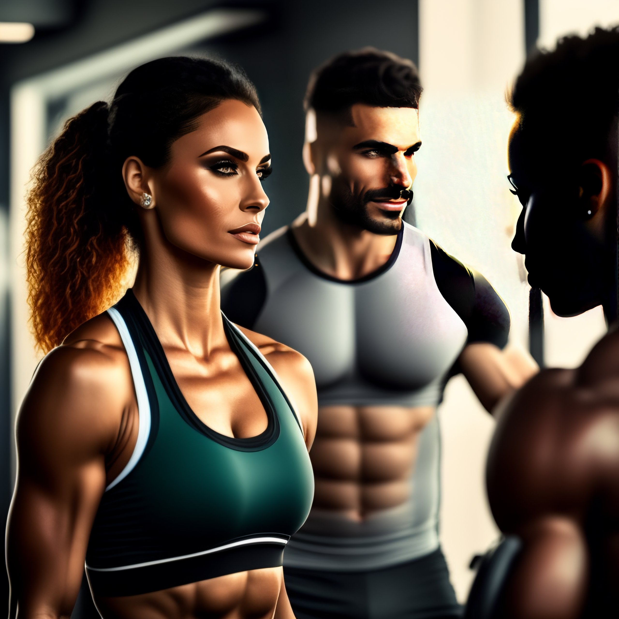 Lexica - Homem e mulher treinando na academia