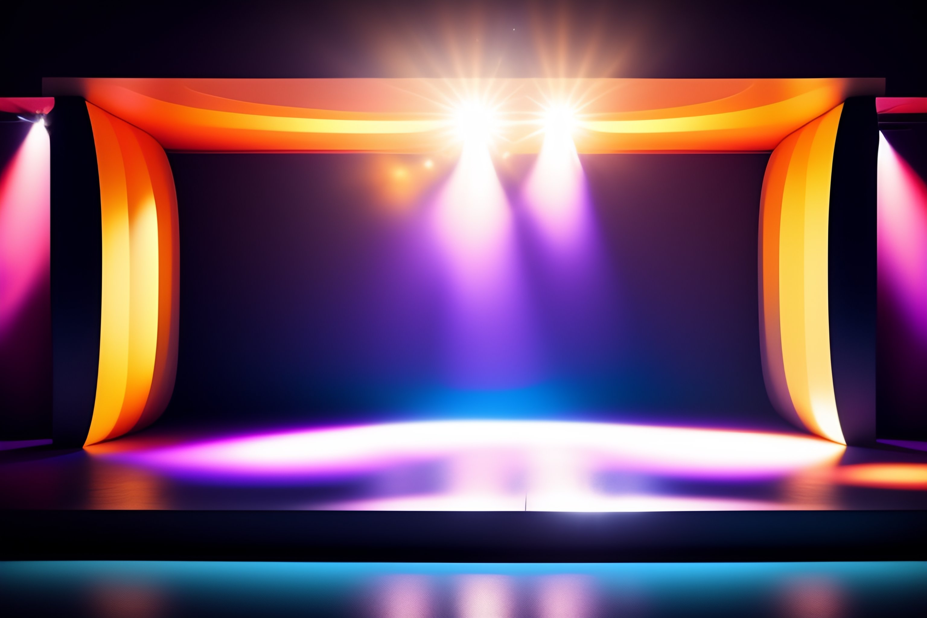 Lexica - A big and cute stage made of floating polygons. bright ...