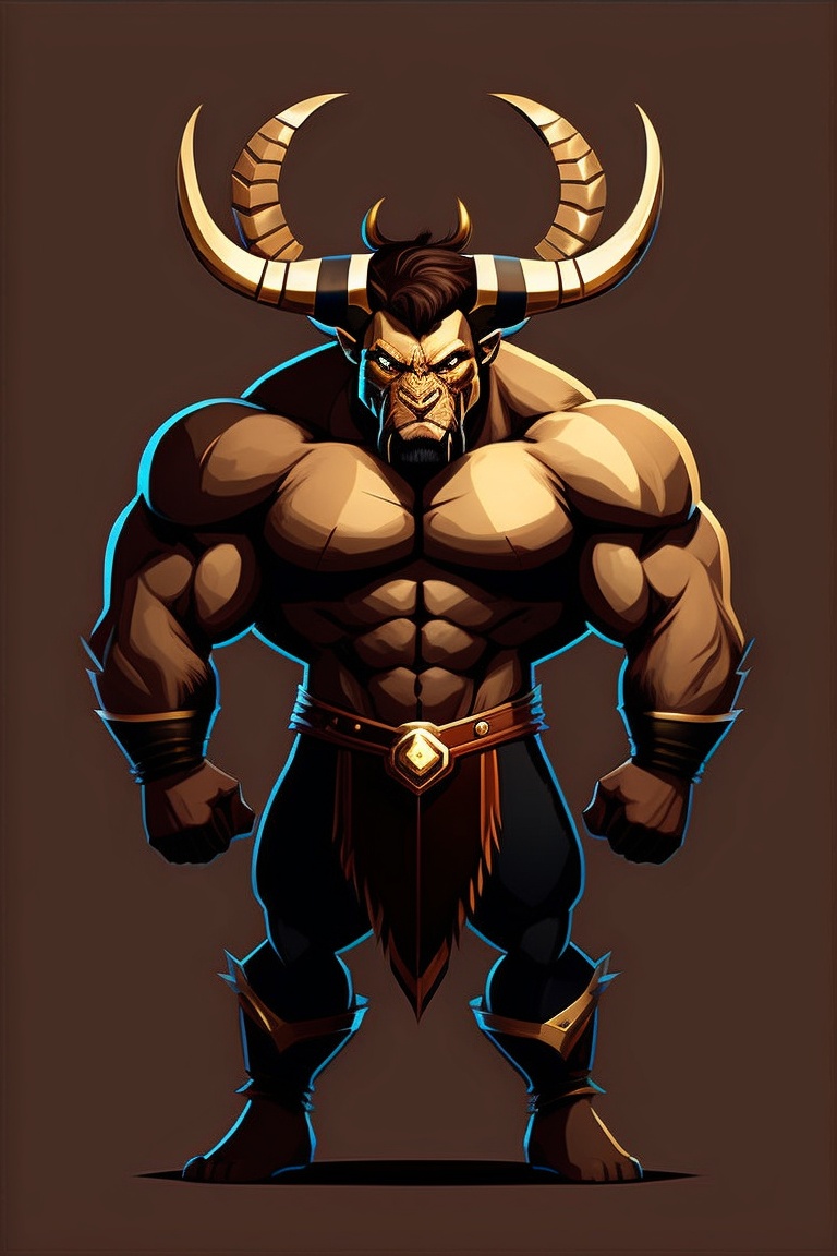 Lexica - Minotaur, half man half bull, muscular body, big horns, hooves ...