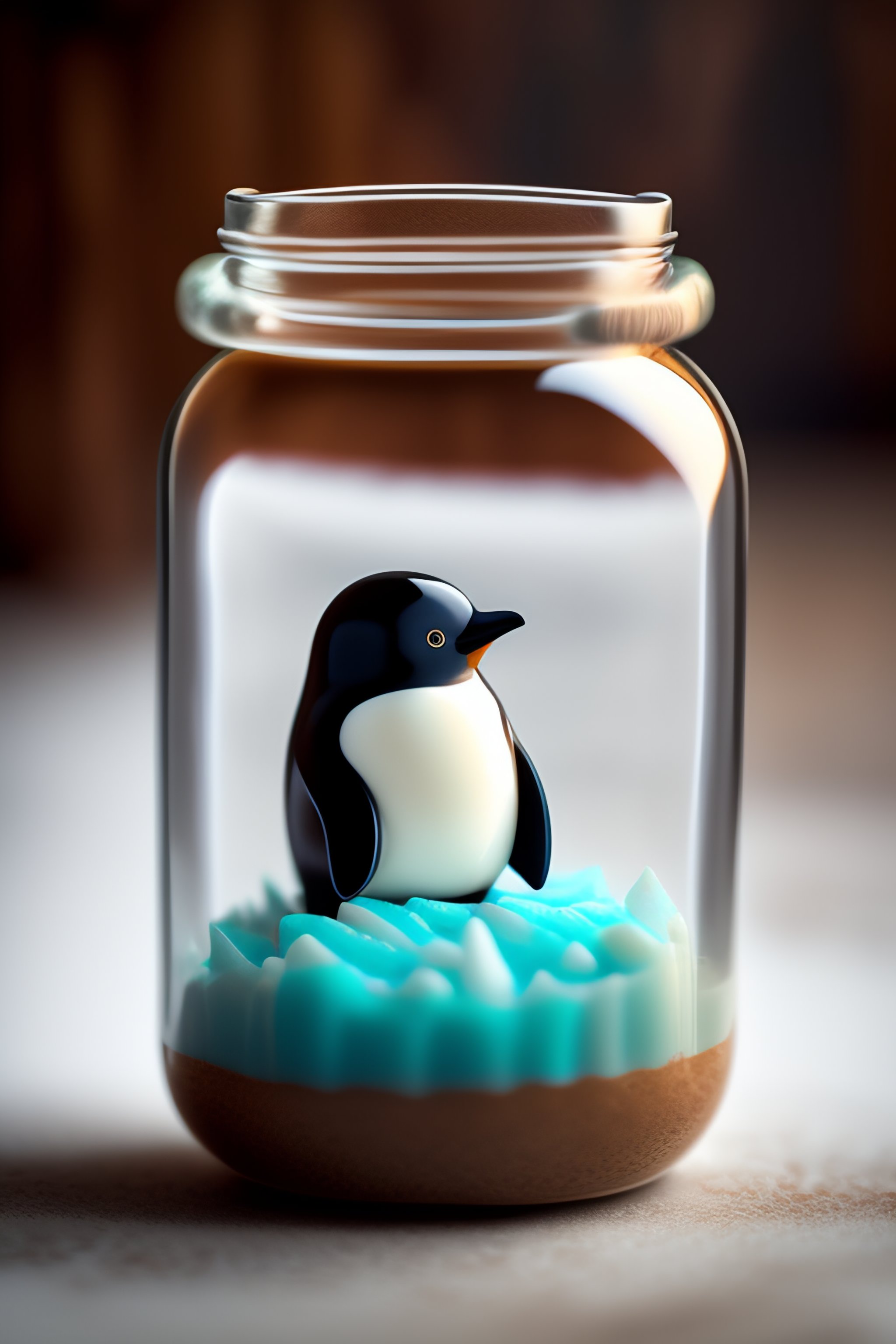 Lexica - Cute penguin in a jar