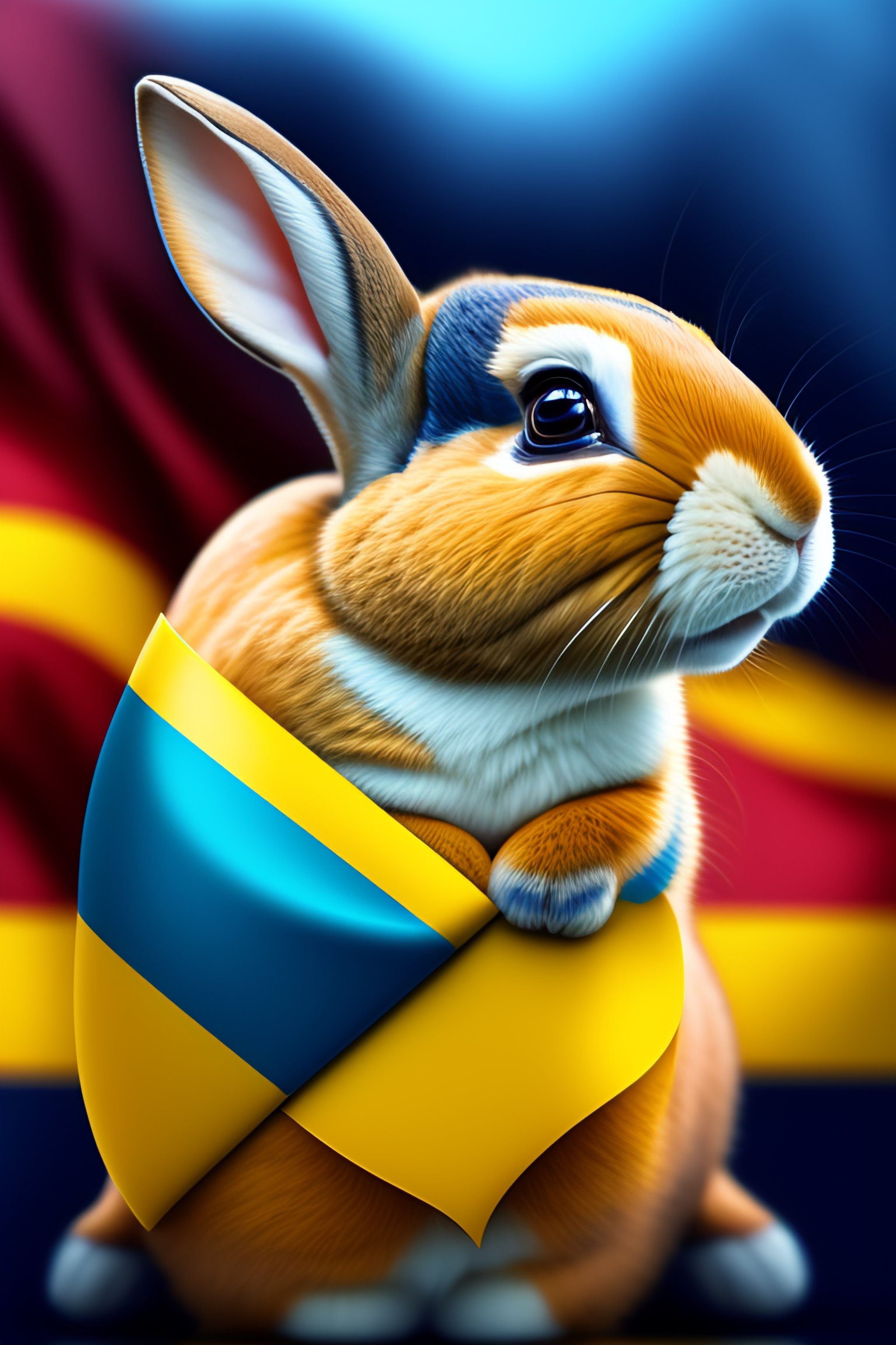 Lexica - Smiling rabbit with the Ukrainian flag