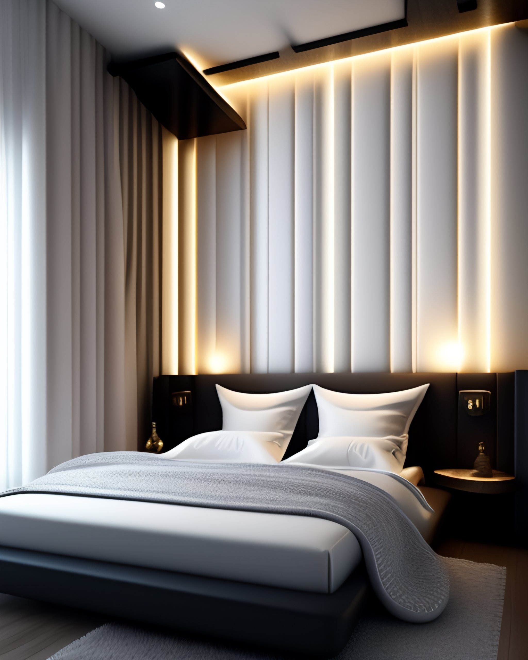 Lexica - White color interior, modular, bedroom, indian style