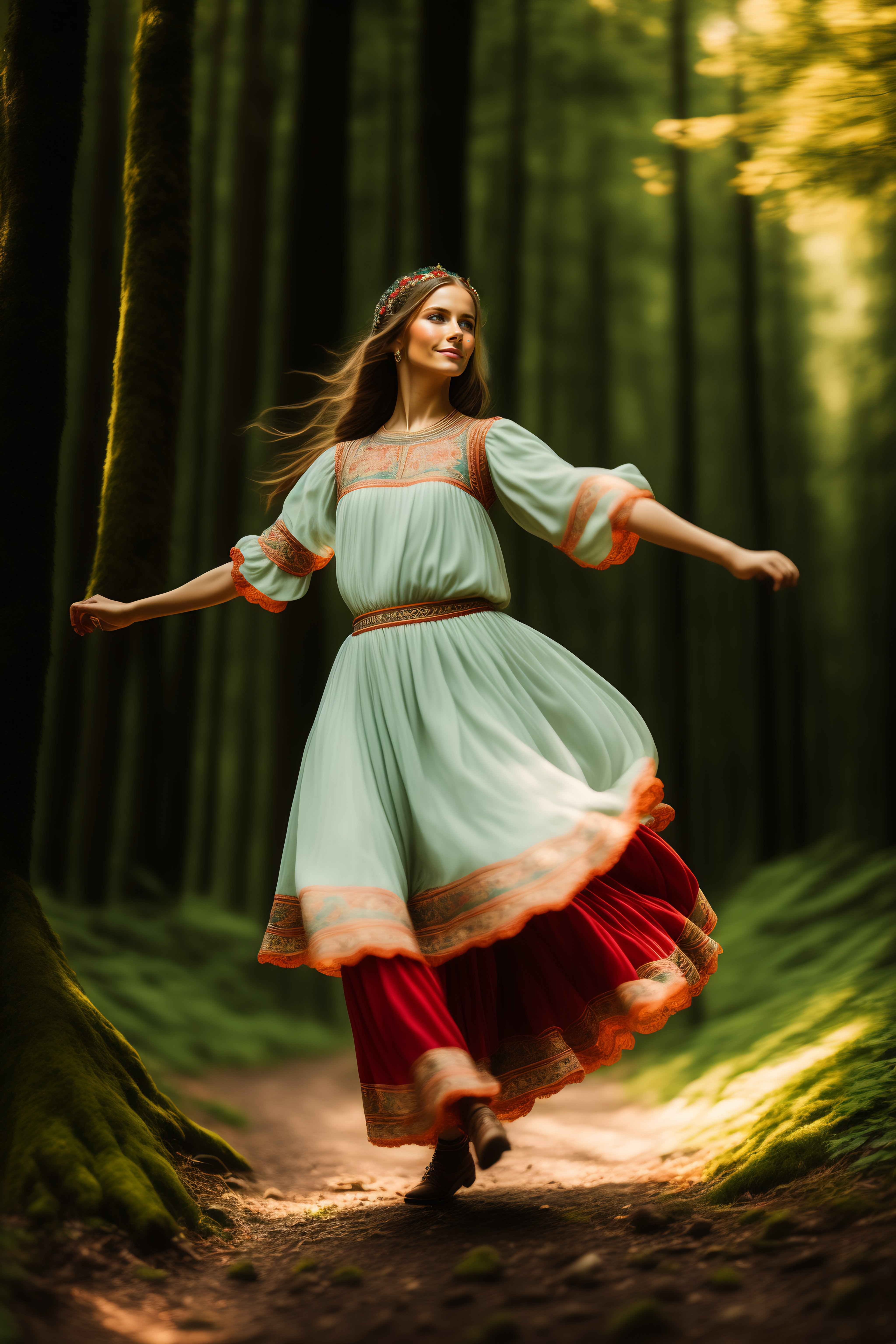 Lexica - Slavic girl dancing in the Middle Ages forest