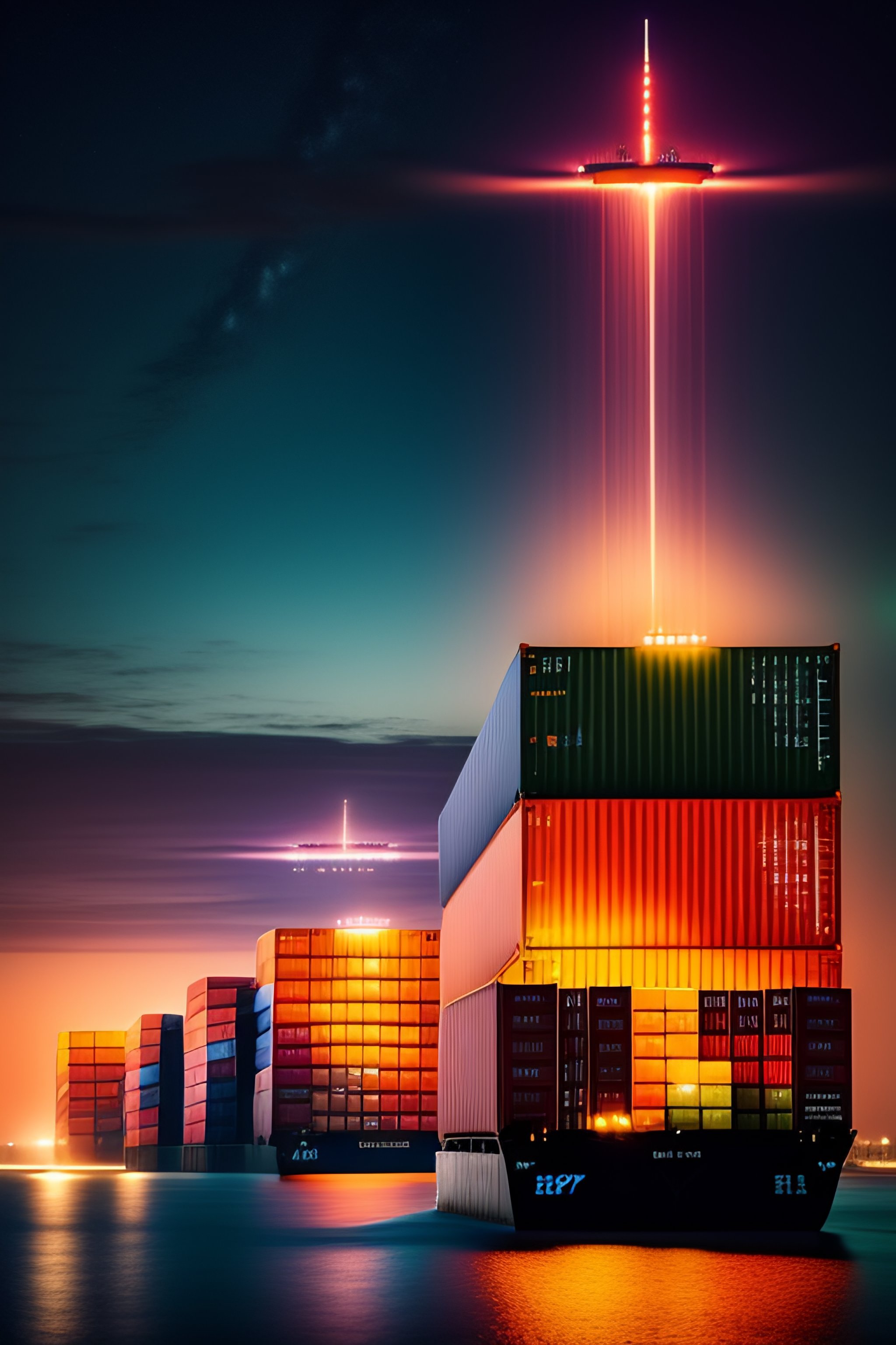 Lexica - Big port with container and docker in the night