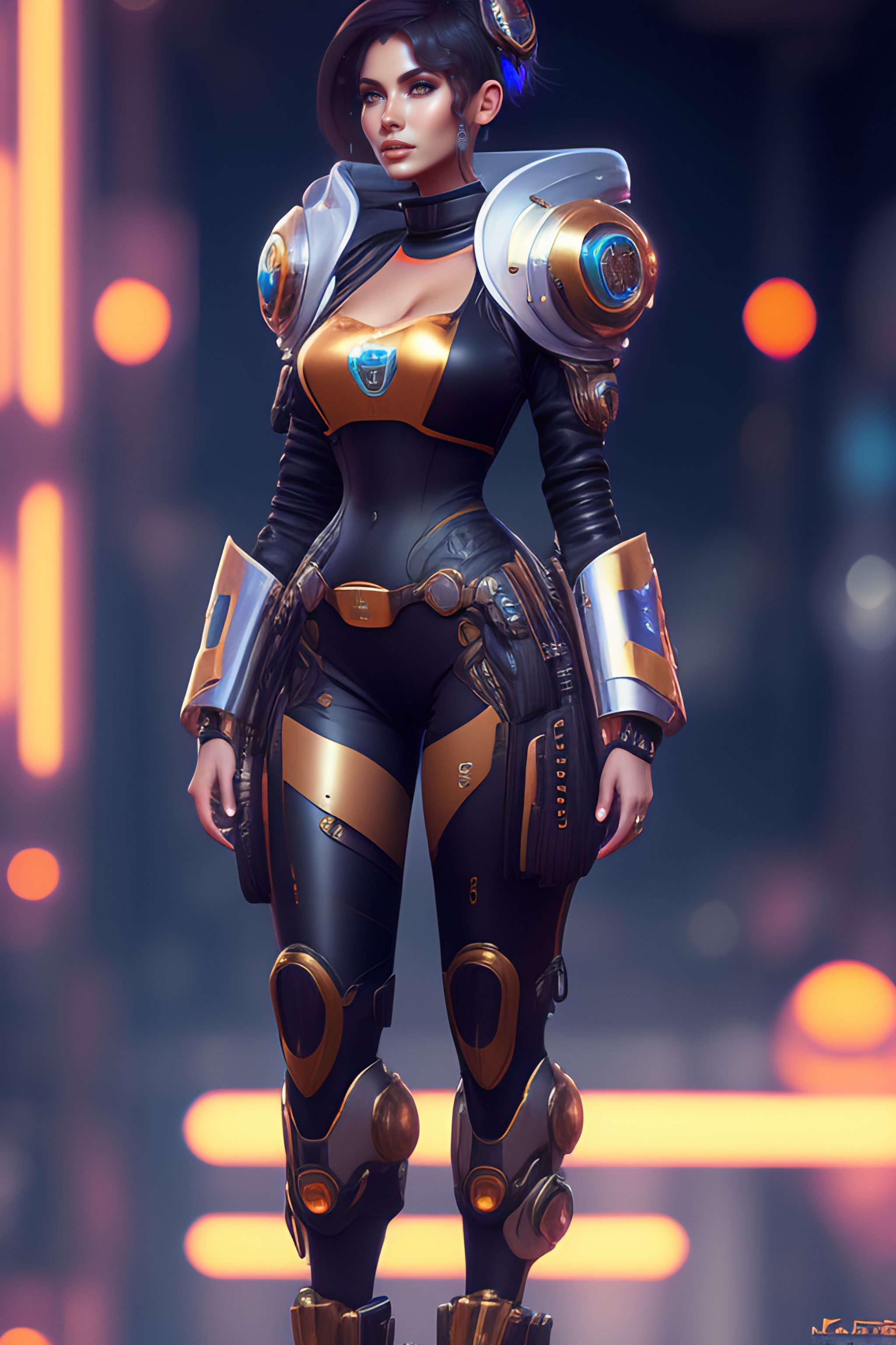 Lexica - Cute sofia loren Mech Punk clothes with short hair girl ...