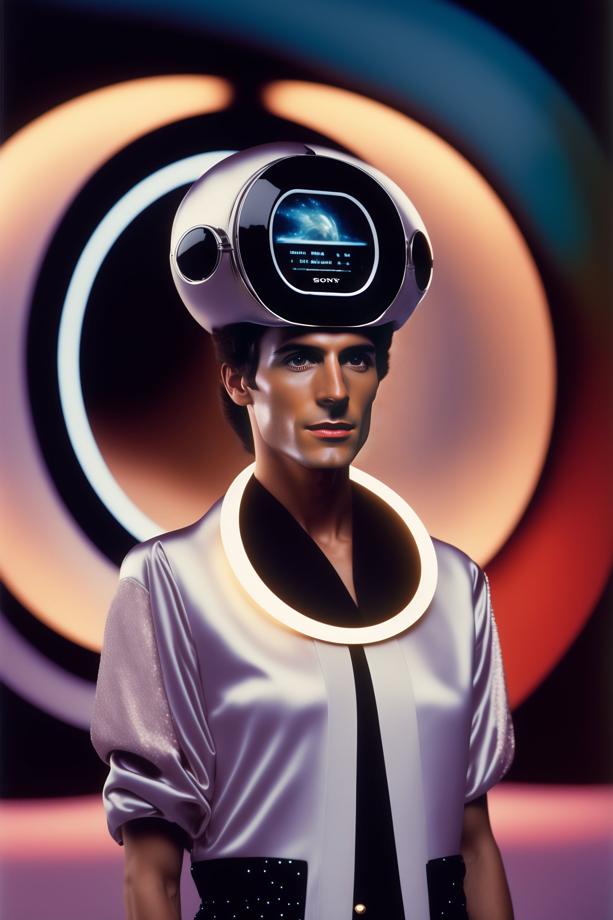 Lexica - 1980s product catalog photograph for a stylish wearable time ...