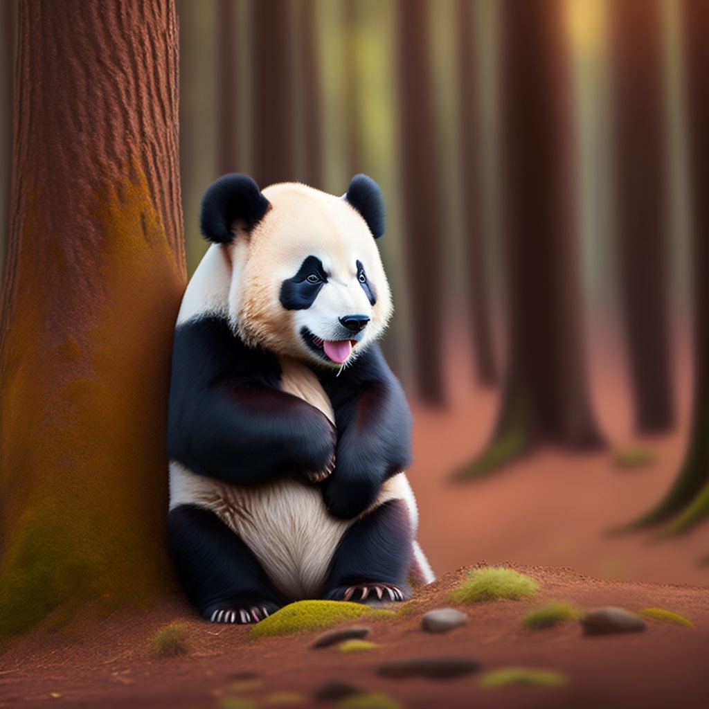 Lexica - Panda baby in beautiful color, full frame at the center very ...